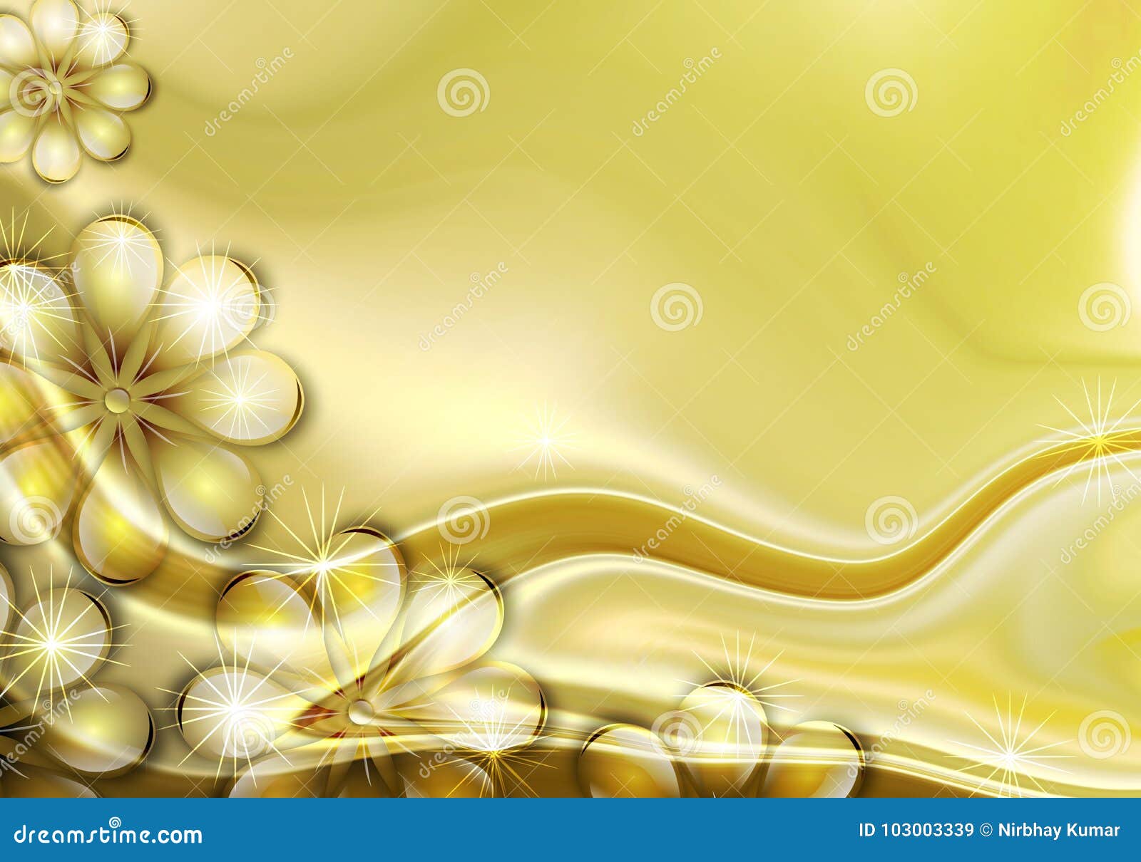 Golden flower background stock vector. Illustration of fabric - 103003339