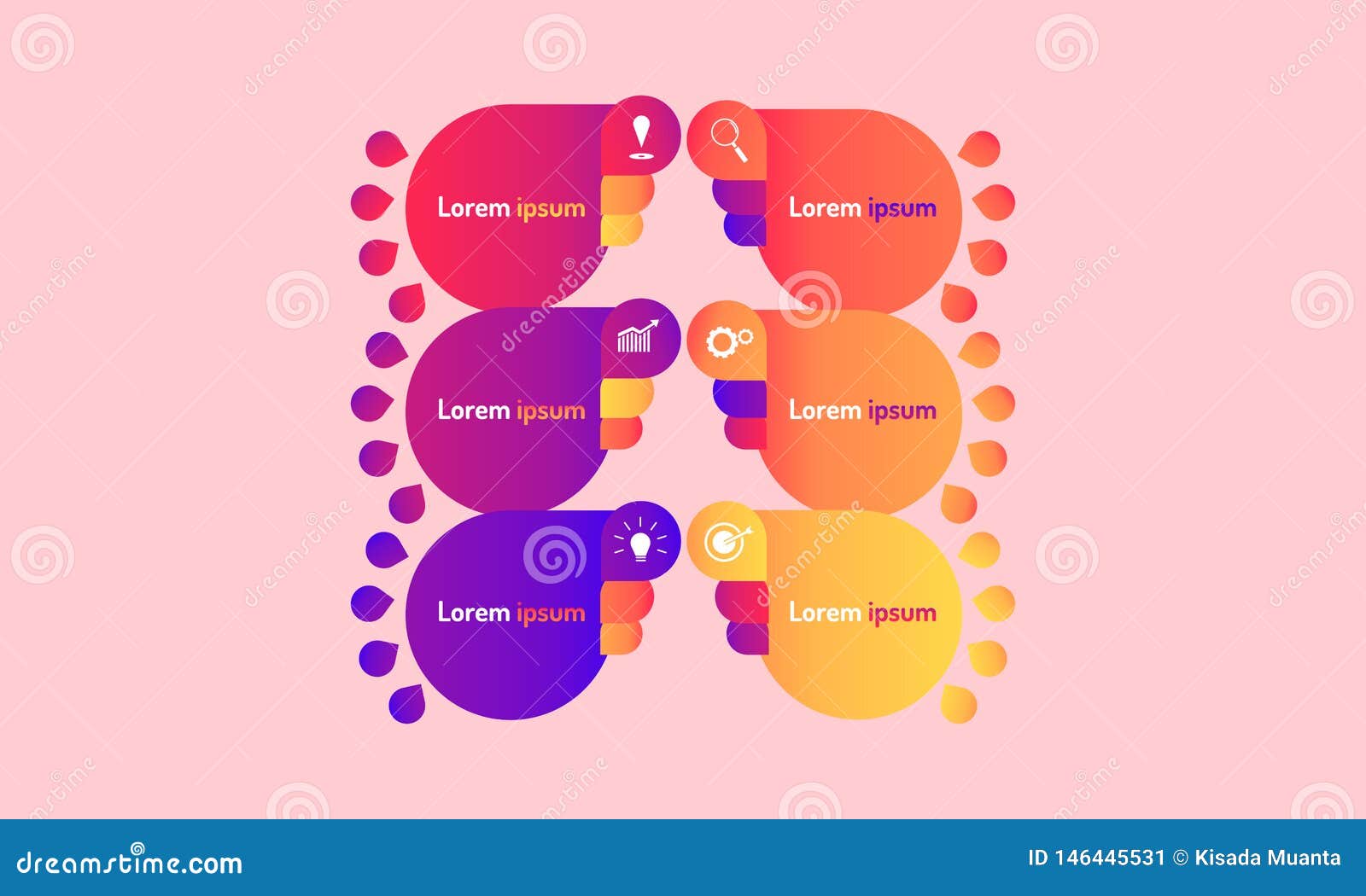 Abstract Water Drop Data Elements Infographic Modern Design Style with ...