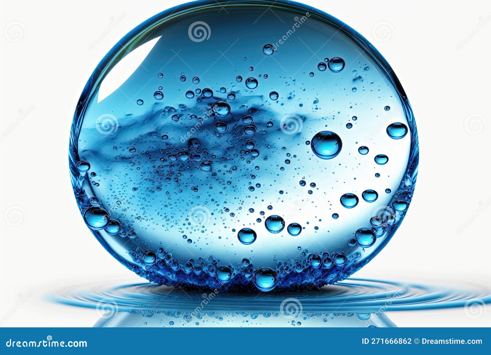 Abstract Water Drop in the Form of a Sphere on White Background ...