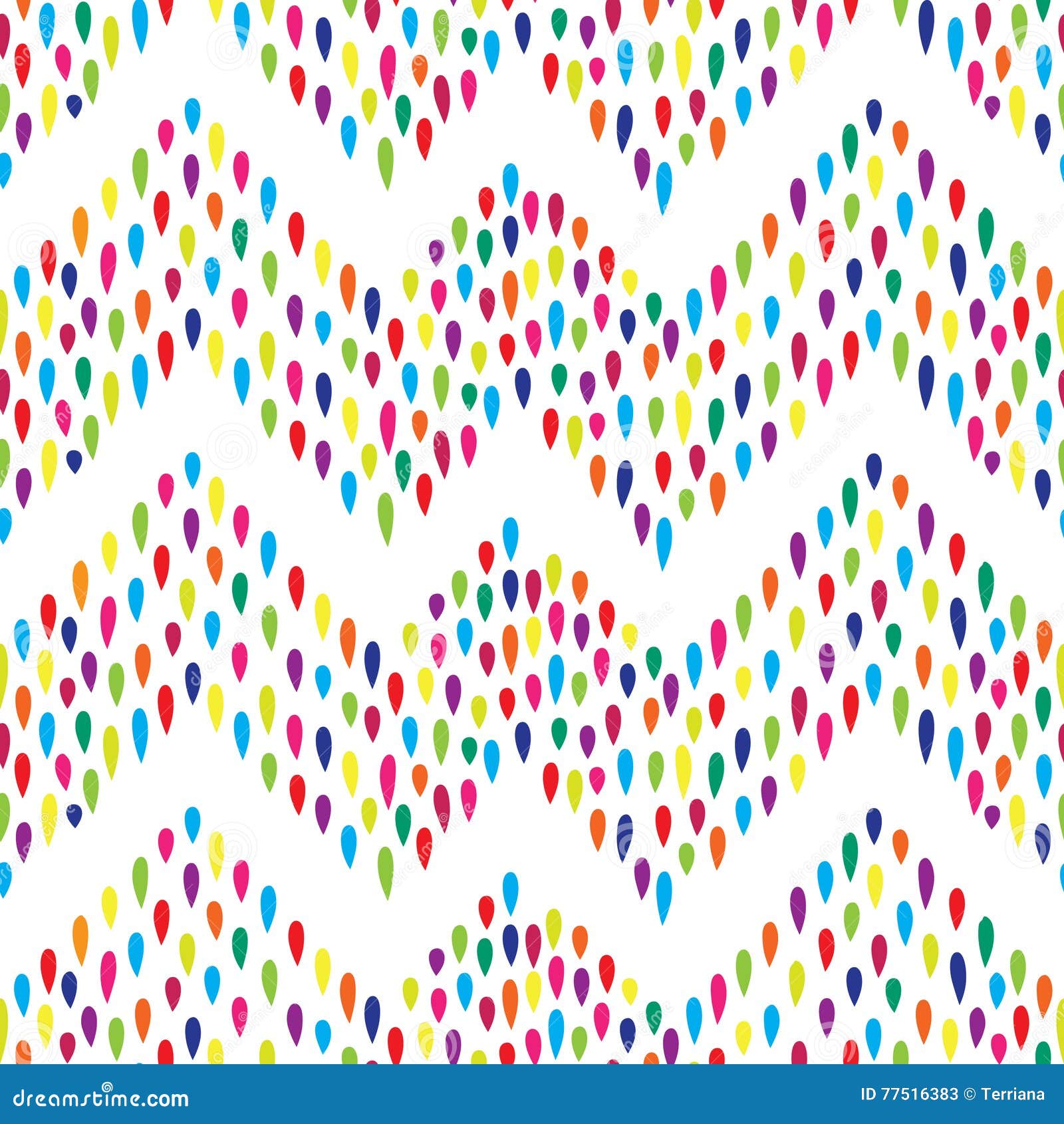 Abstract Water Drop Seamless Pattern. Raindrop Dots Background. Zig Zag ...