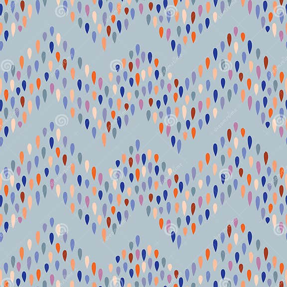 Abstract Water Drop Seamless Pattern. Raindrop Dots Background. Zig Zag ...