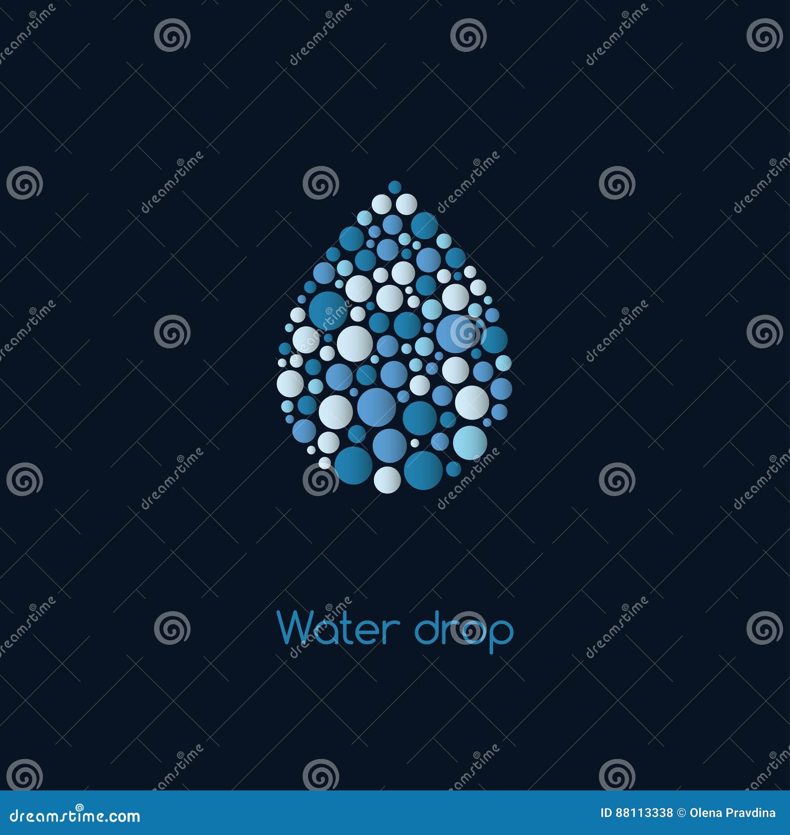 Abstract Water Drop. Shape of Dots of Different Sizes Stock Vector ...