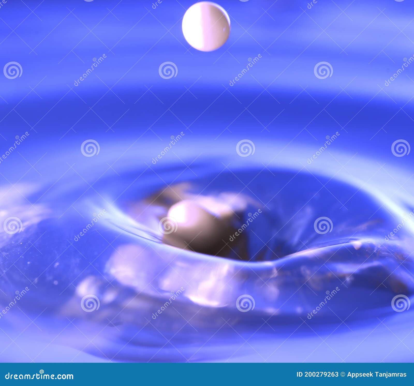 Abstract Water Drop Sphere Background Image Blue Tone Select Focus ...