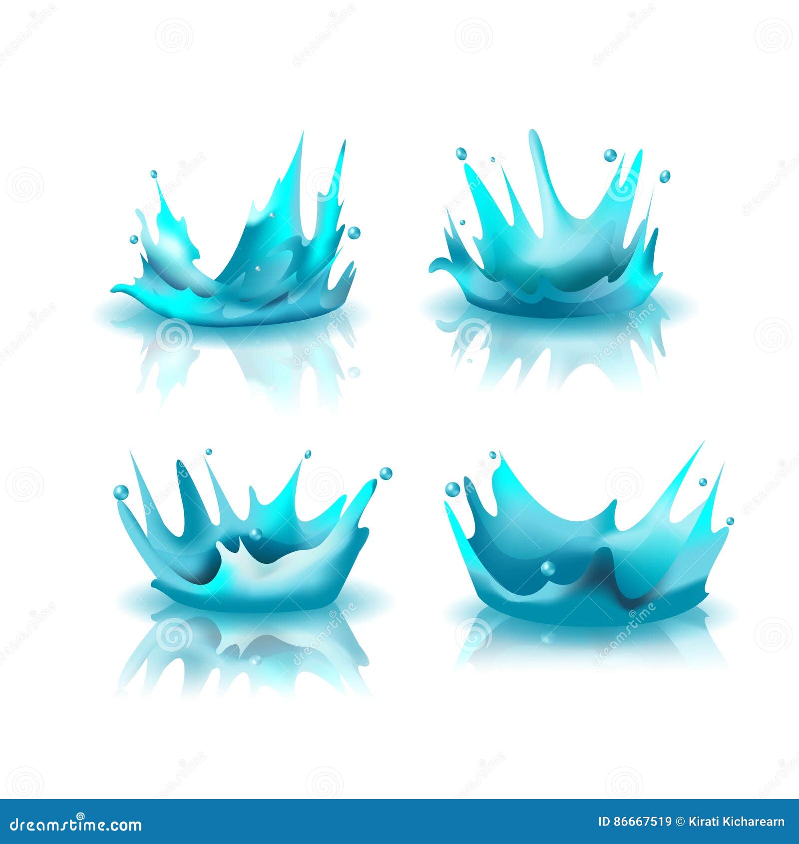 Abstract Water Drop Splash Isolate Vector Stock Illustration ...
