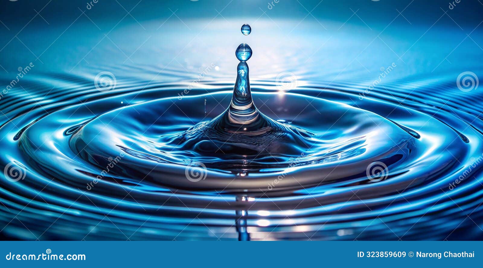 Abstract Water Droplet Exploding in Waves AI-Created Content Stock ...