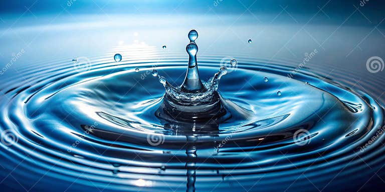 Abstract Water Droplet Exploding in Waves Generative by AI Stock ...