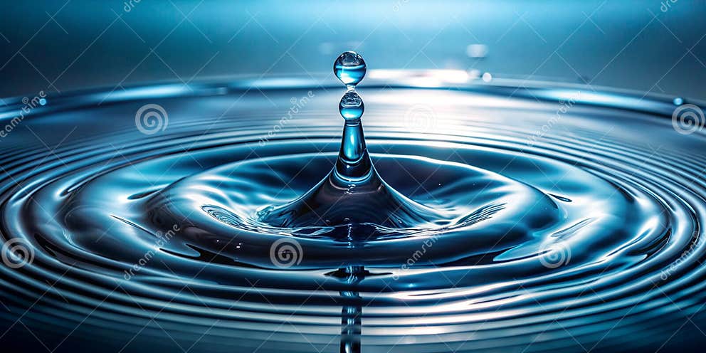 Abstract Water Droplet Exploding in Waves Generative by AI Stock ...