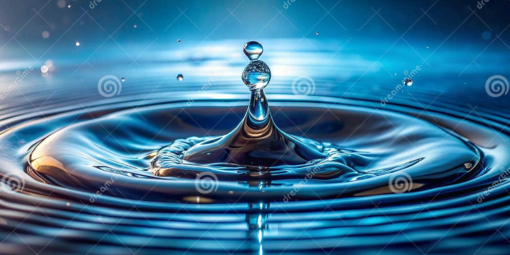 Abstract Water Droplet Exploding in Waves Generative by AI Stock ...