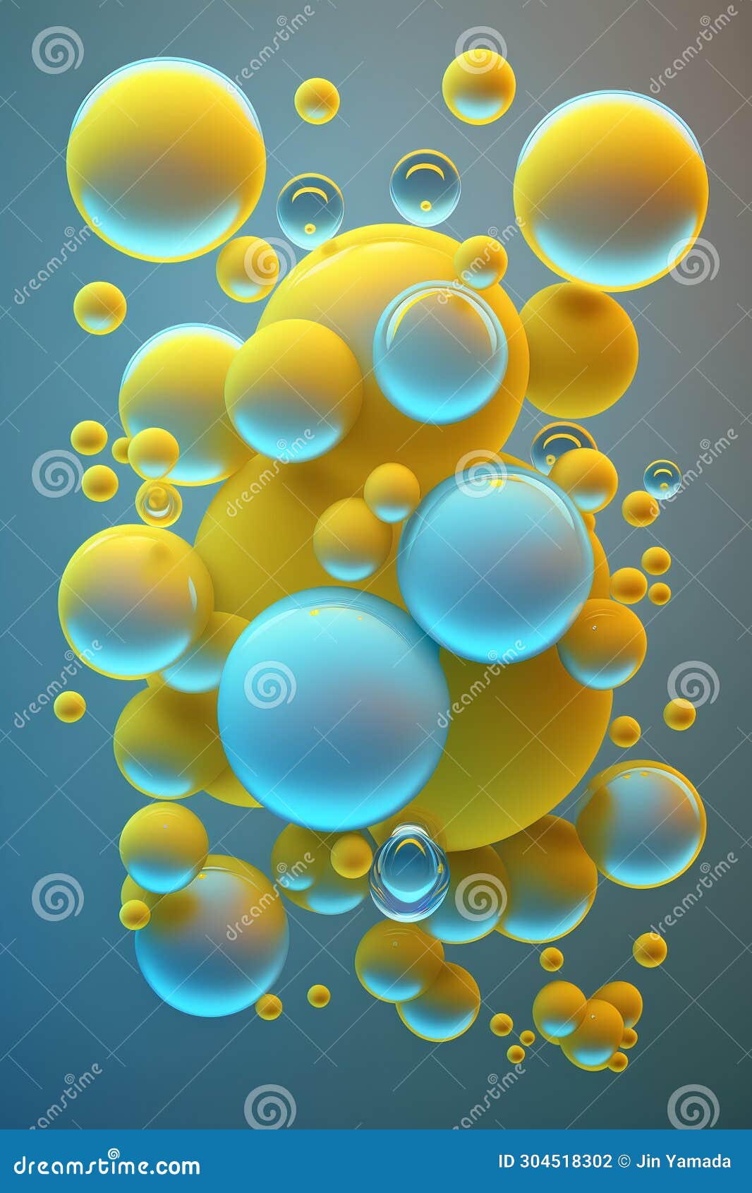 Abstract Water Drops Background. 3d Vector Illustration. Yellow and ...