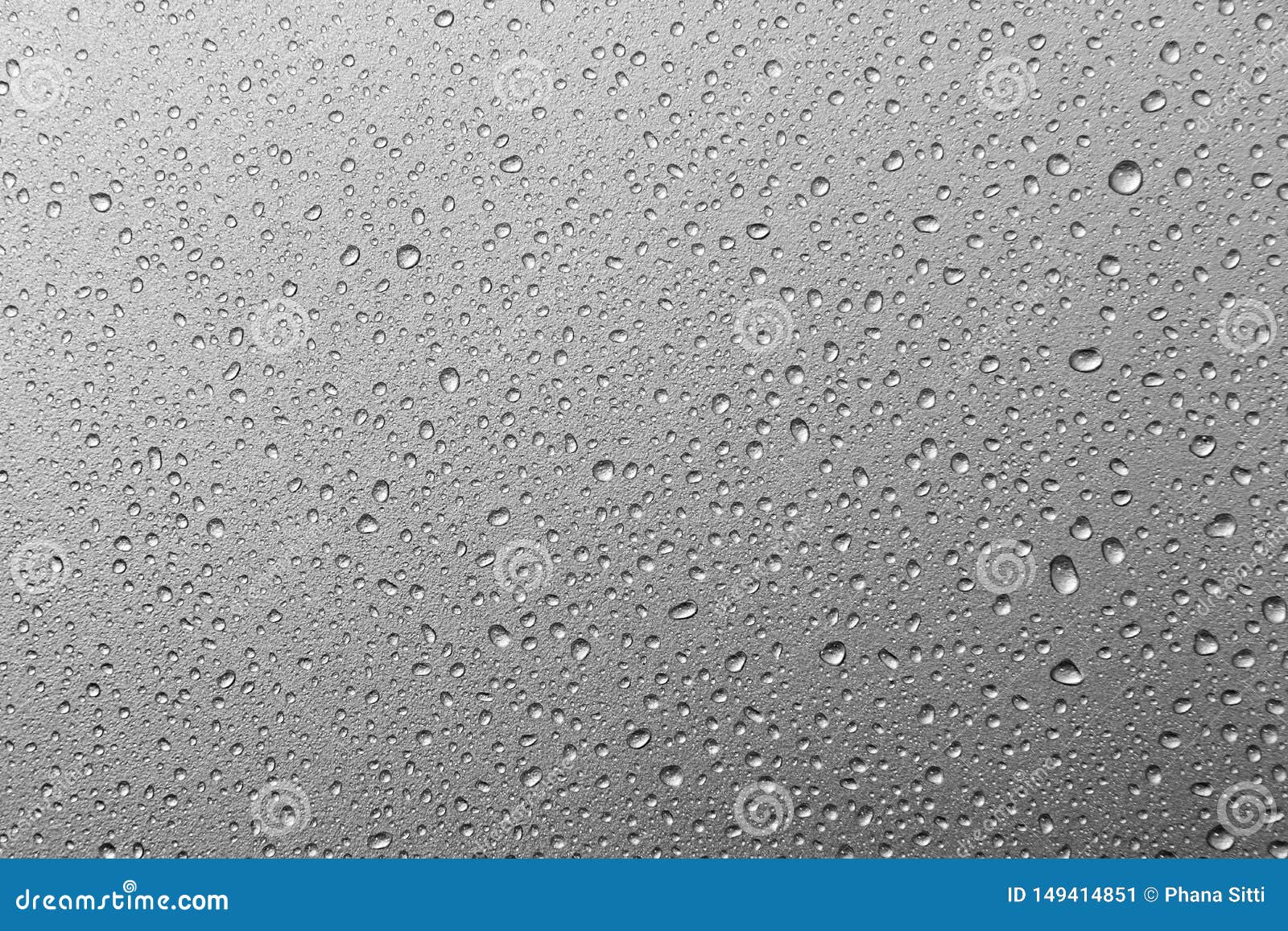 Abstract Water Drops on a Silver Background. Water Drops on Metal ...