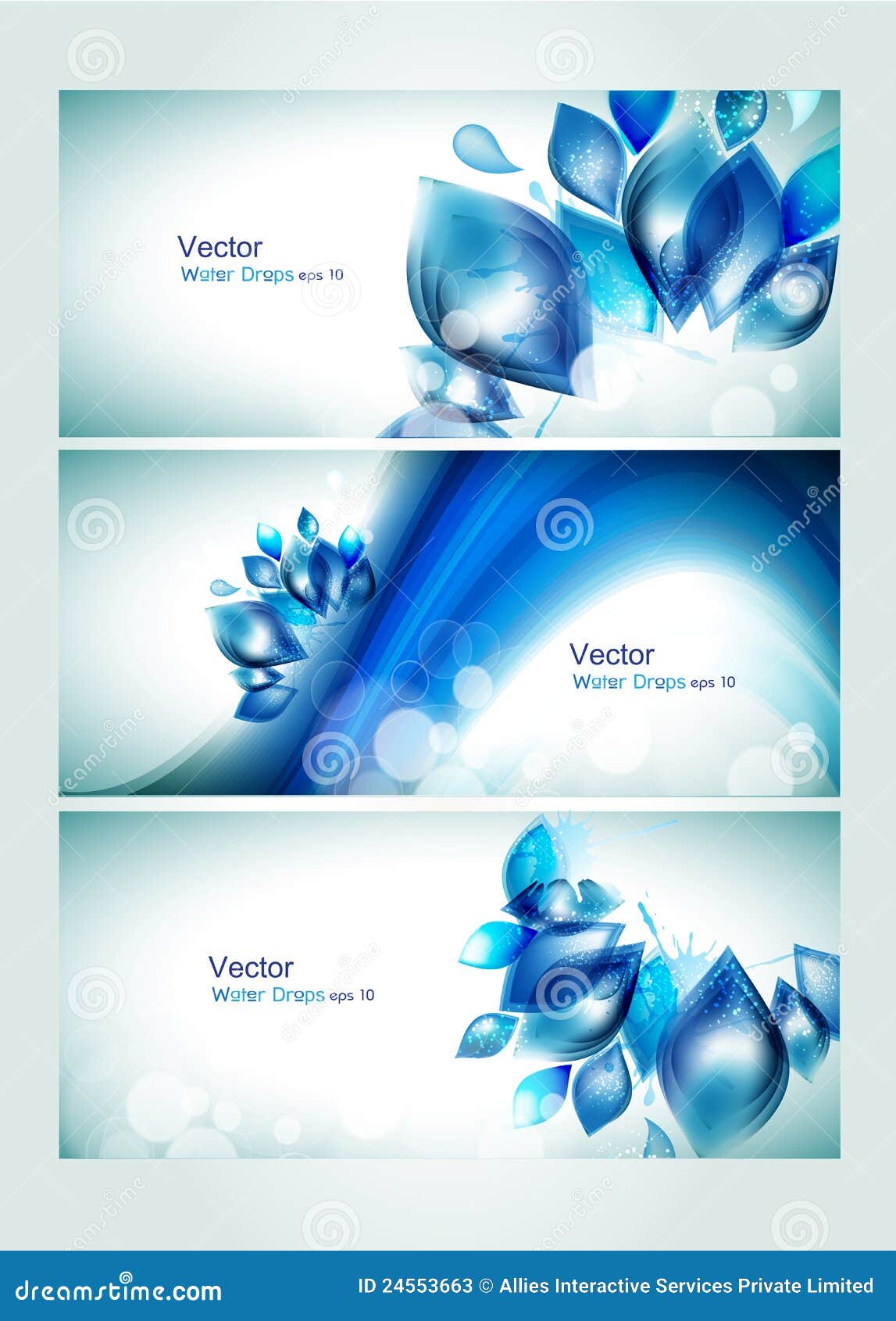 Abstract Water Headers with Splash Stock Vector - Illustration of ...