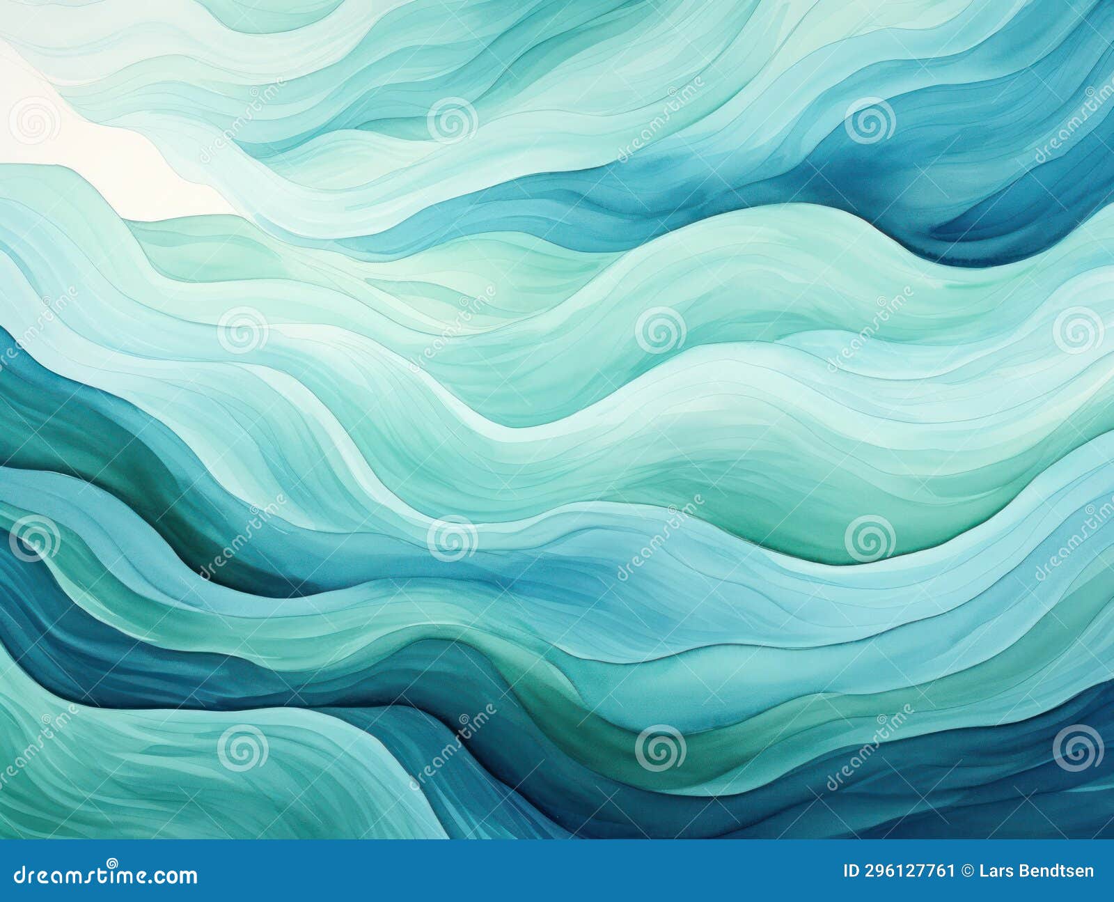 Abstract Water Ink Wave Blue Hues - AI Generated Stock Illustration ...