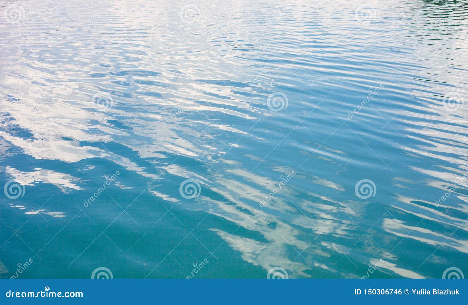Abstract Water Lake Surface Texture with Clouds Reflection Stock Photo ...