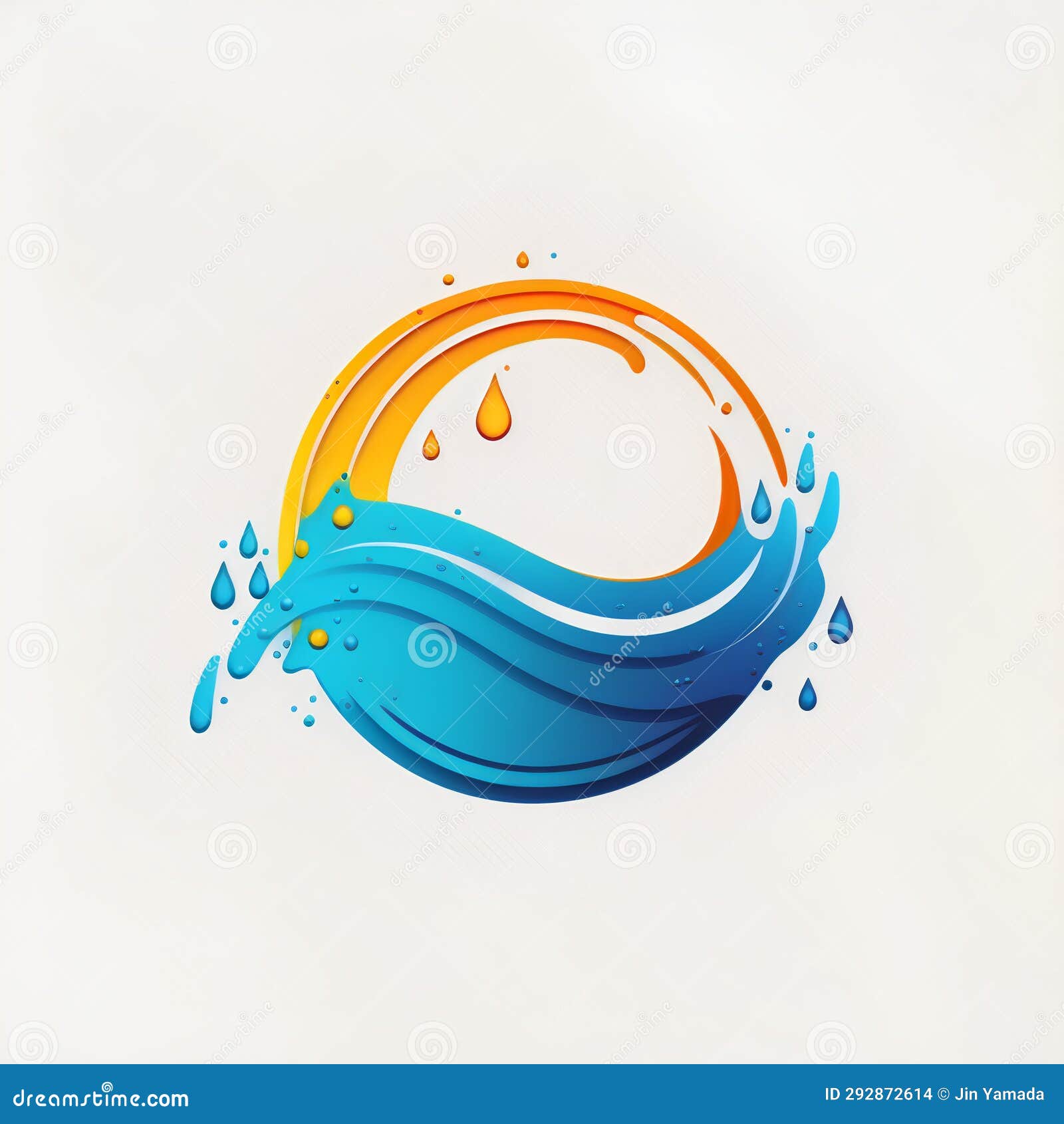 Abstract Water Logo with Waves and Drops. Vector Illustration for Your ...