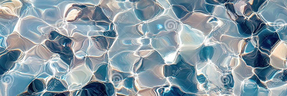 Abstract Water Pattern with Light Reflections and Organic Shapes in ...