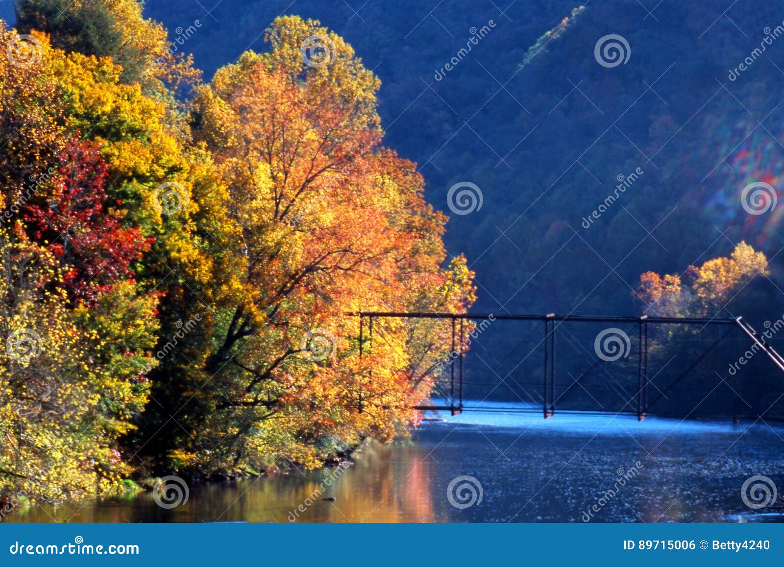 Abstract Water Reflection of a River in Fall Colors. Stock Photo ...