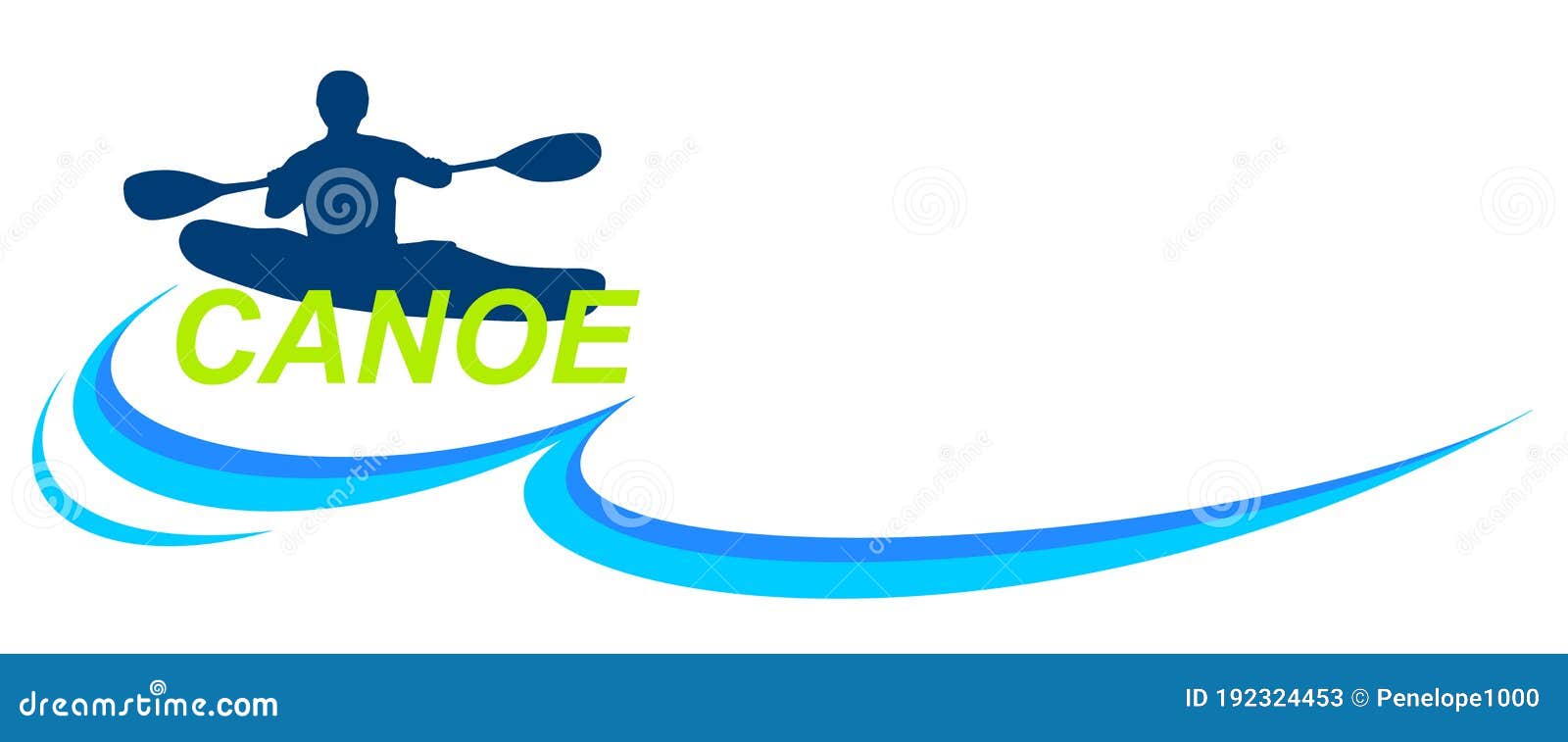 Abstract Water Sport Logo Design with Canoe in Vector Quality. Stock ...