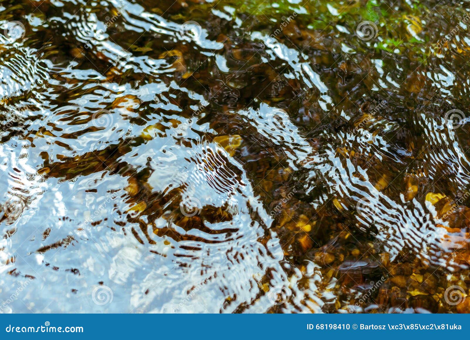 Abstract Water Texture of a Shallow Brook in the Forest. Stock Photo ...