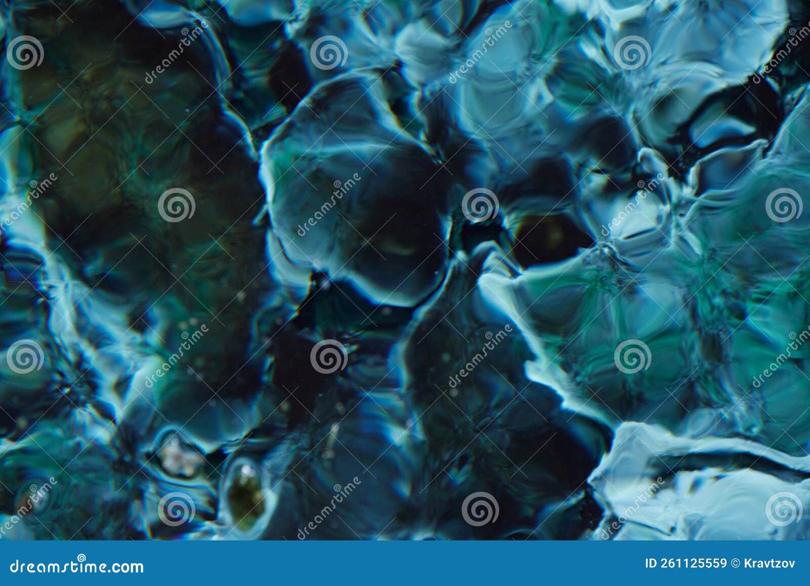 An Abstract Water Texture. Turquoise Transparent Wavy Surface of a Pond ...