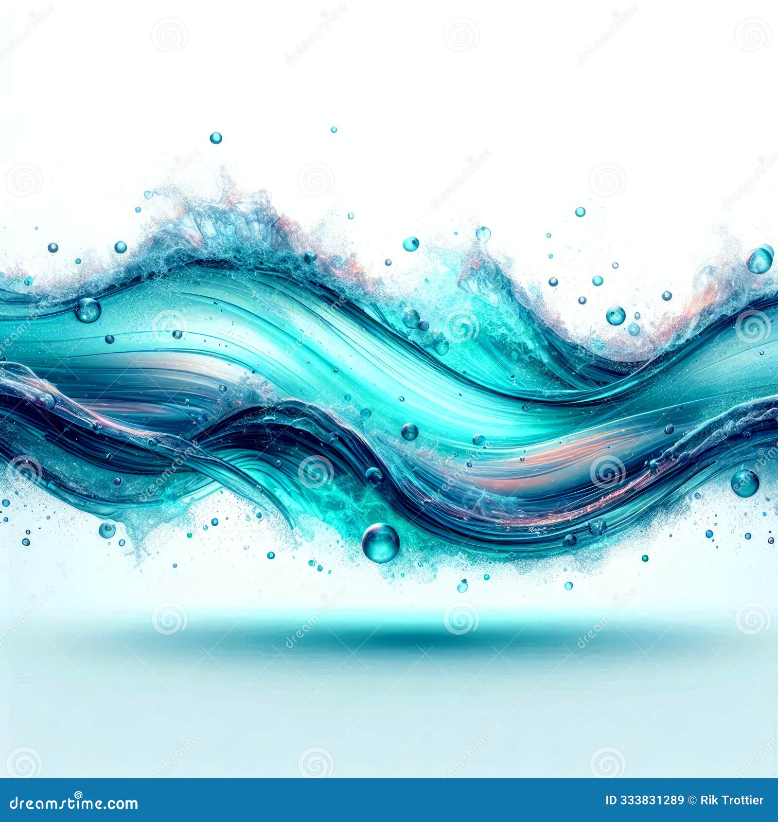Abstract Water Wave Background with Bubbles, Stock Illustration ...