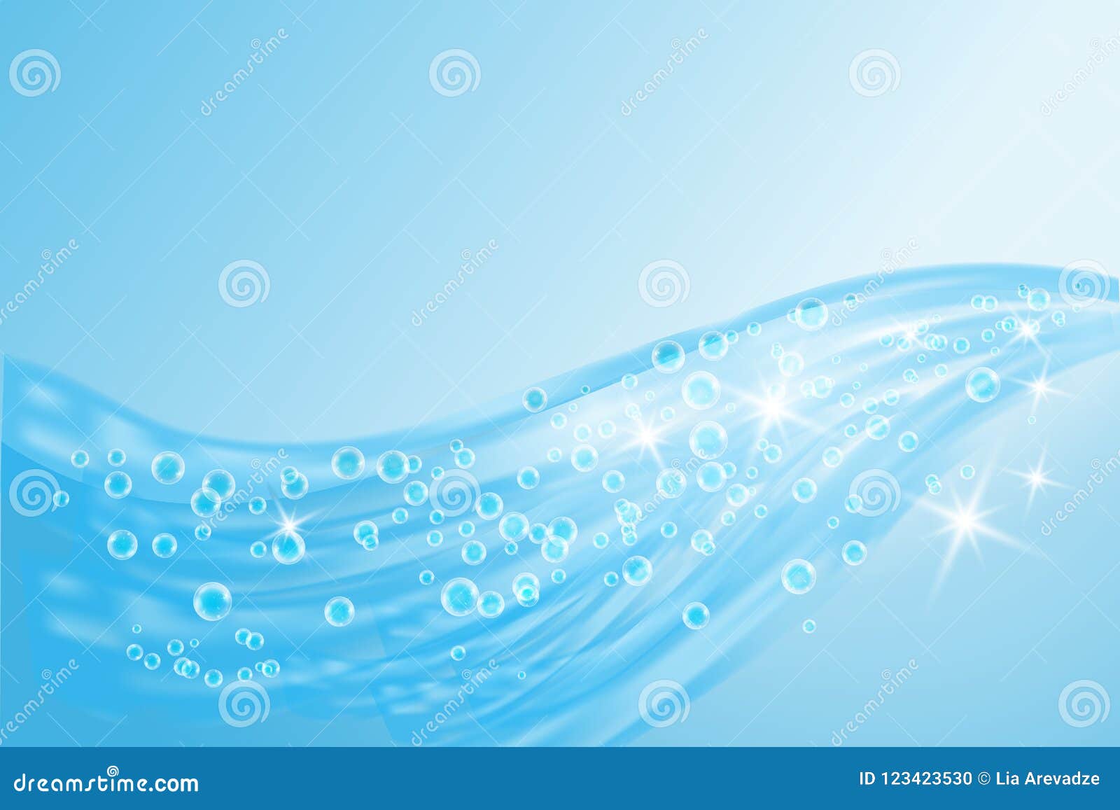 Abstract Water Wave Surface with Bubbles for Your Design Stock Vector ...