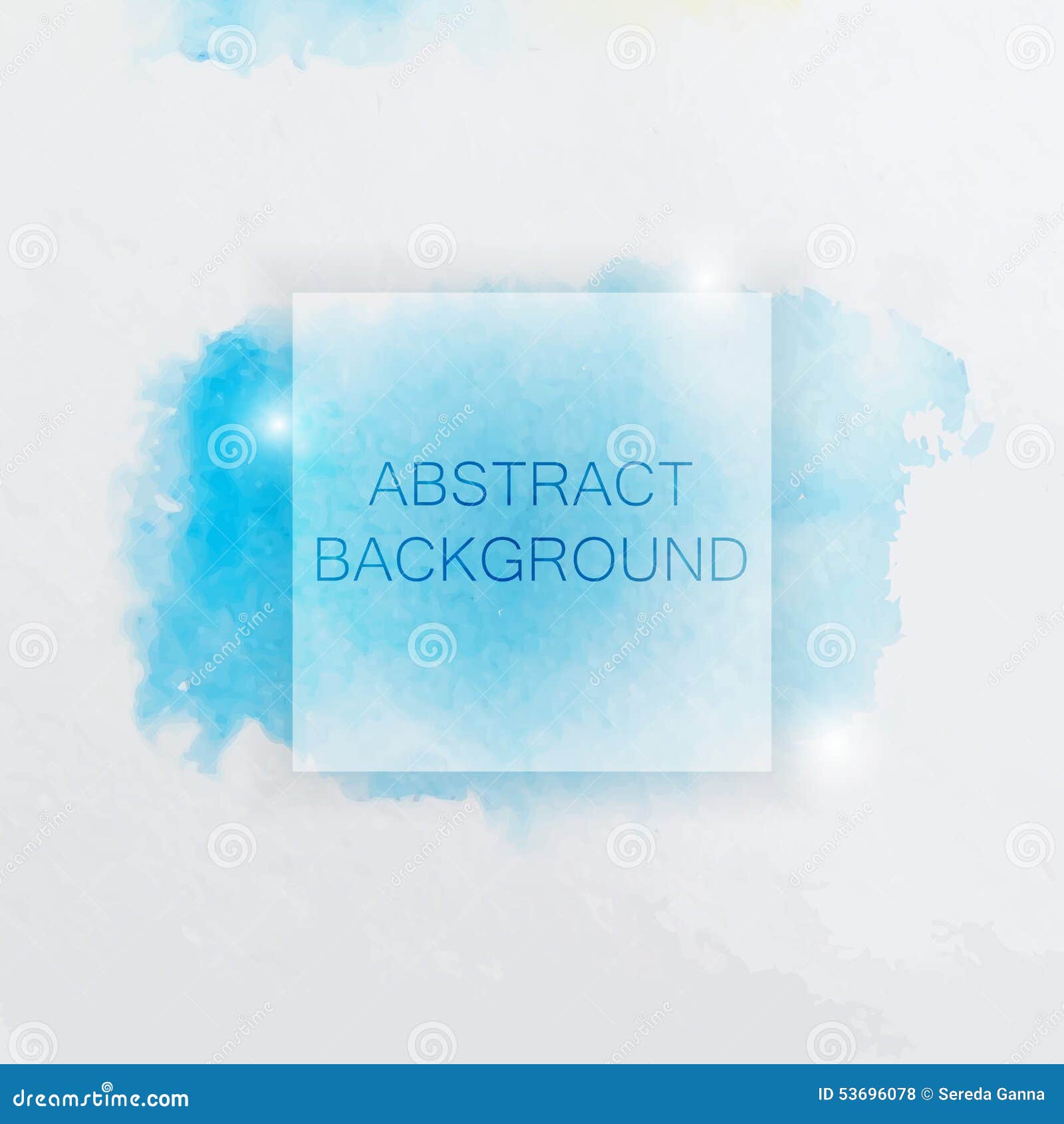 Abstract Watercolor Background with Blue Splash and Square Stock Vector ...