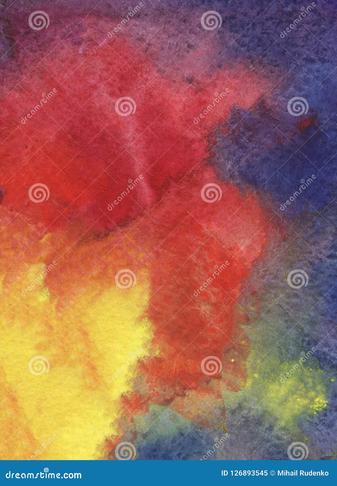 Abstract Watercolor Background, Colorful,cold Colors Hand Painted ...