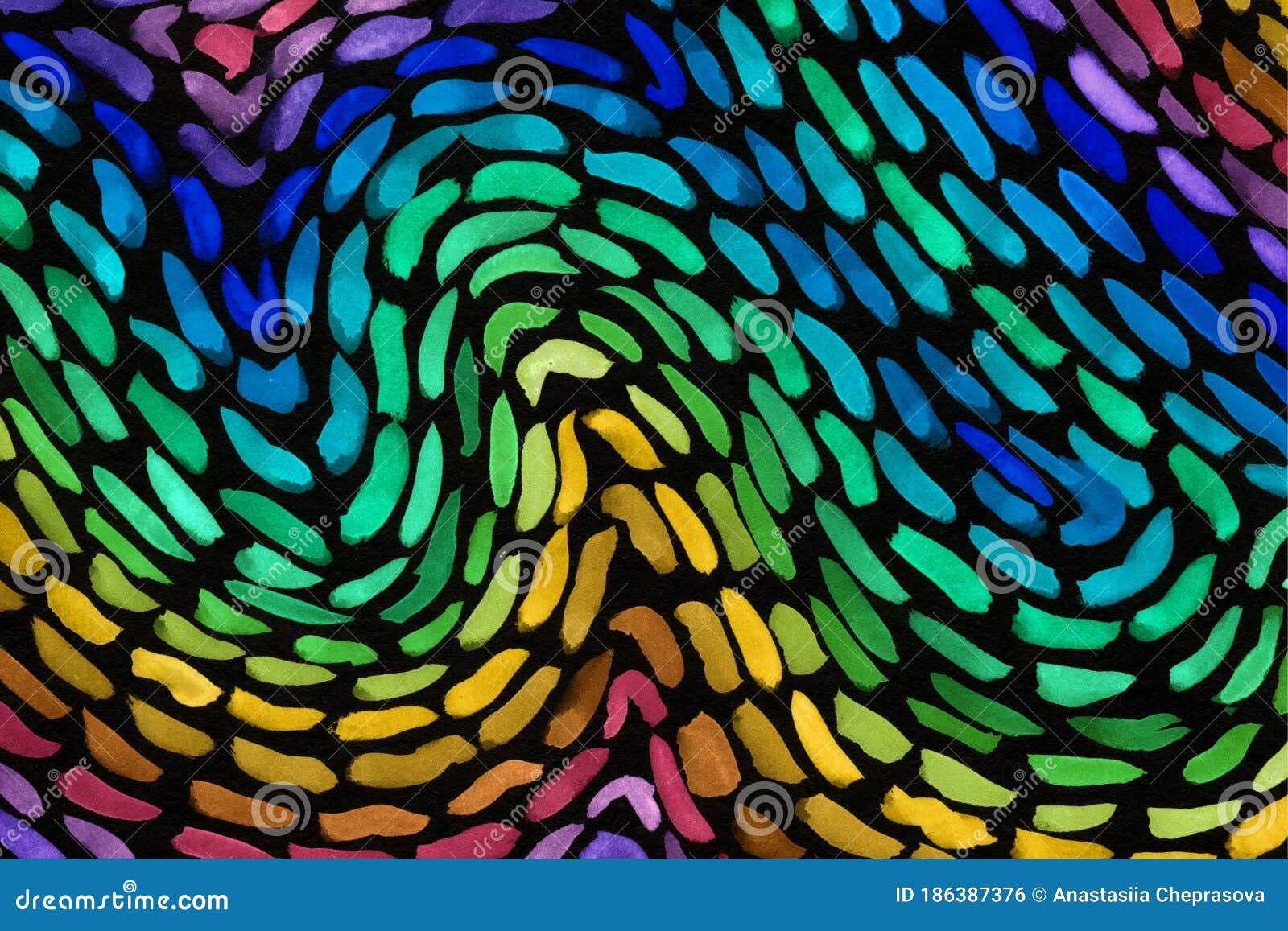 Dashed Rainbow Line Texture on the Dark Backdrop Stock Illustration ...