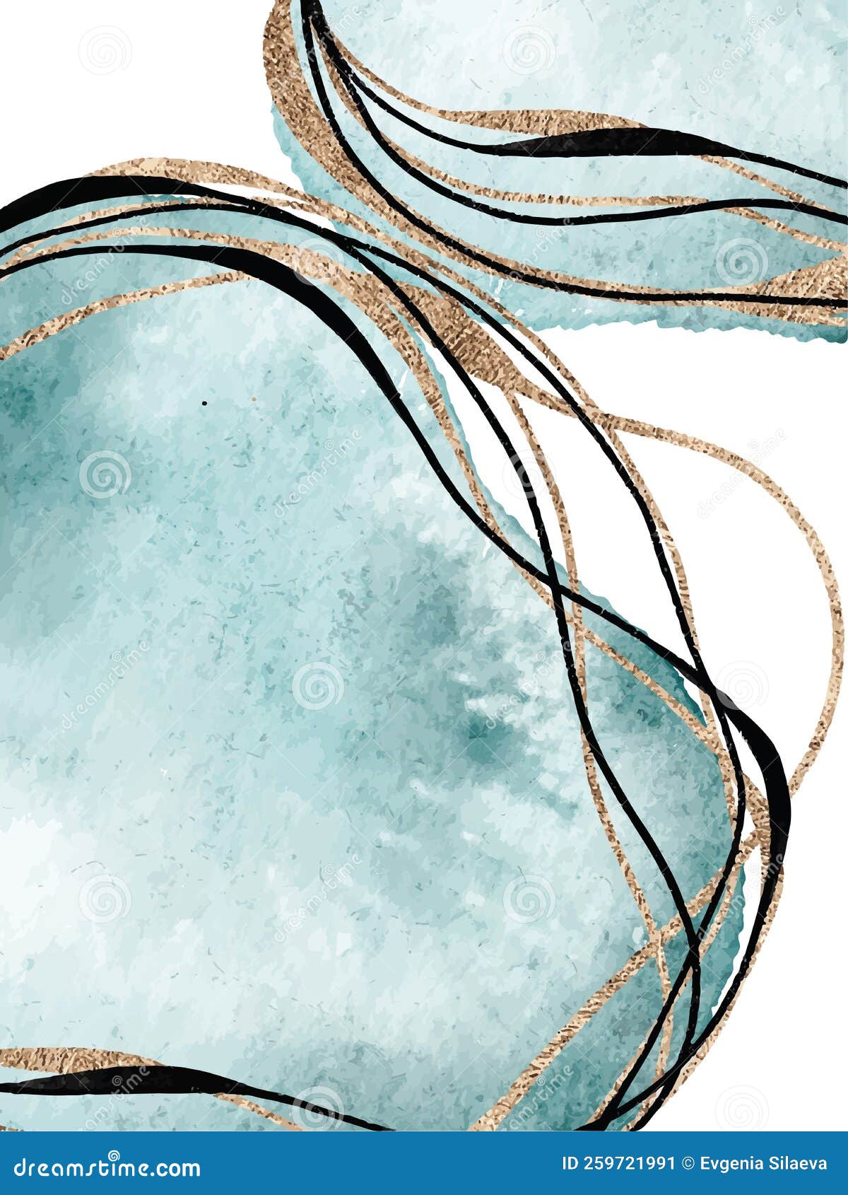 Abstract Watercolor Background. Modern Composition with Line Art ...