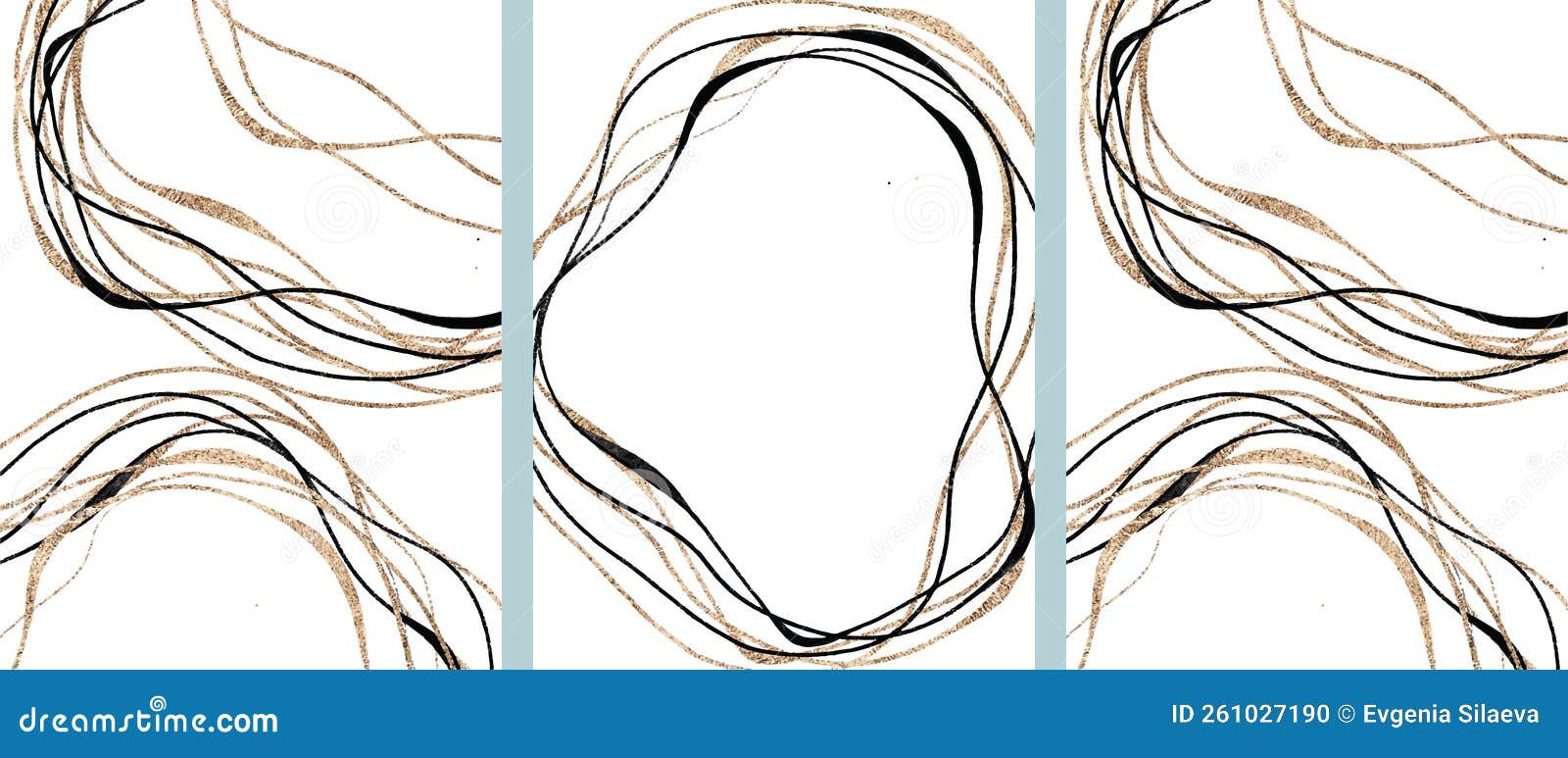 Abstract Watercolor Background. Modern Composition with Line Art ...