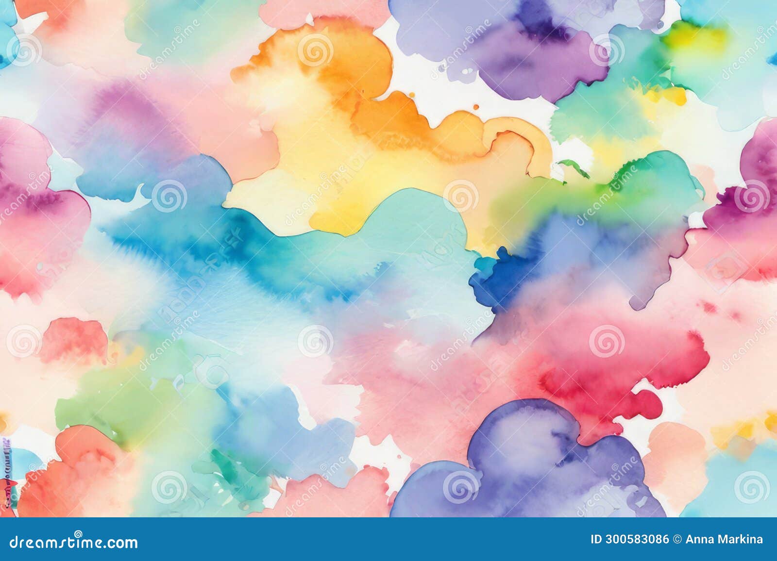 Abstract Watercolor Background in Rainbow Colors Stock Photo - Image of ...