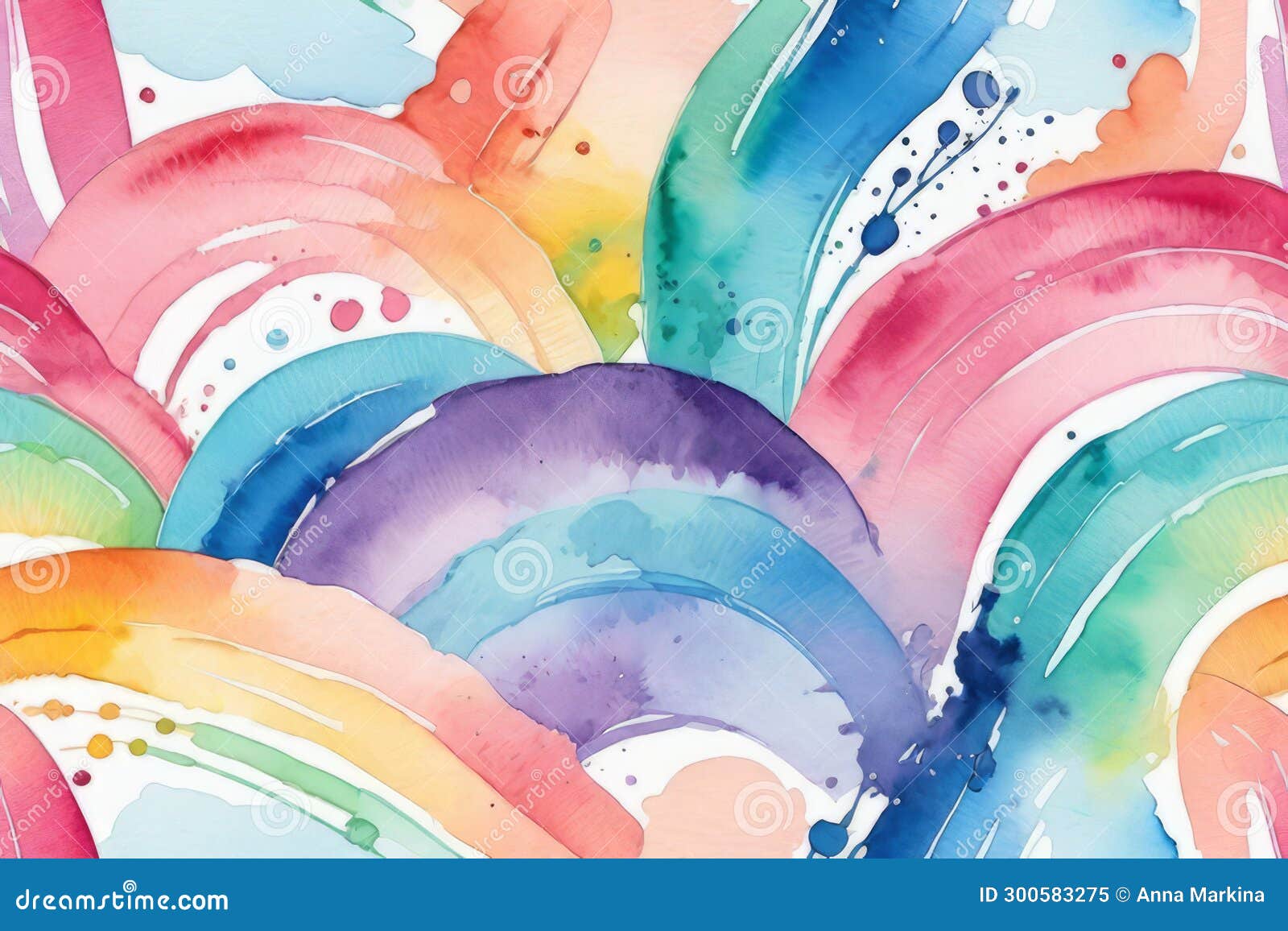 Abstract Watercolor Background in Rainbow Colors Stock Image - Image of ...
