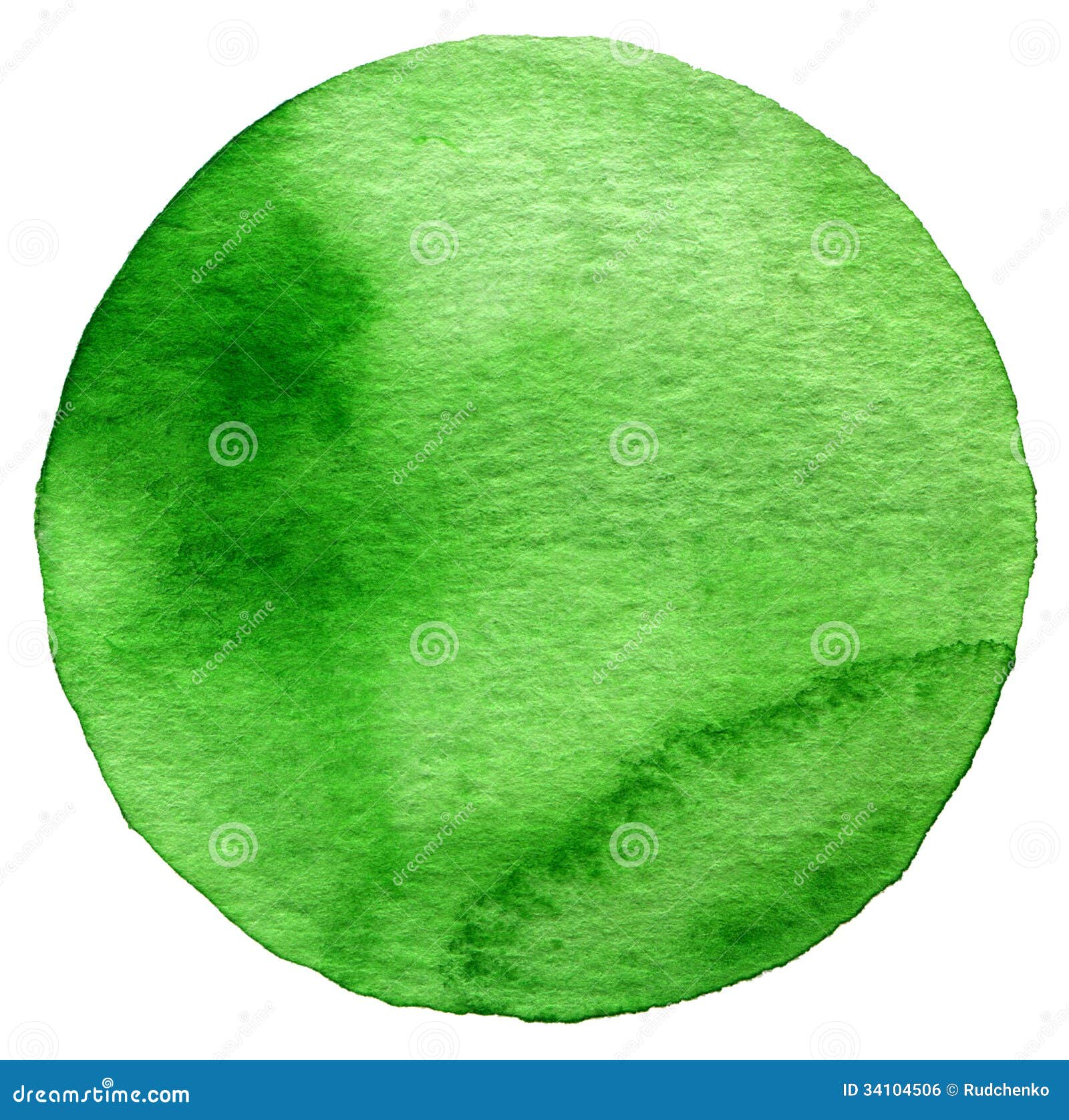 Watercolor Circle Hand Paint Frames On Green Background. Stock Photo ...