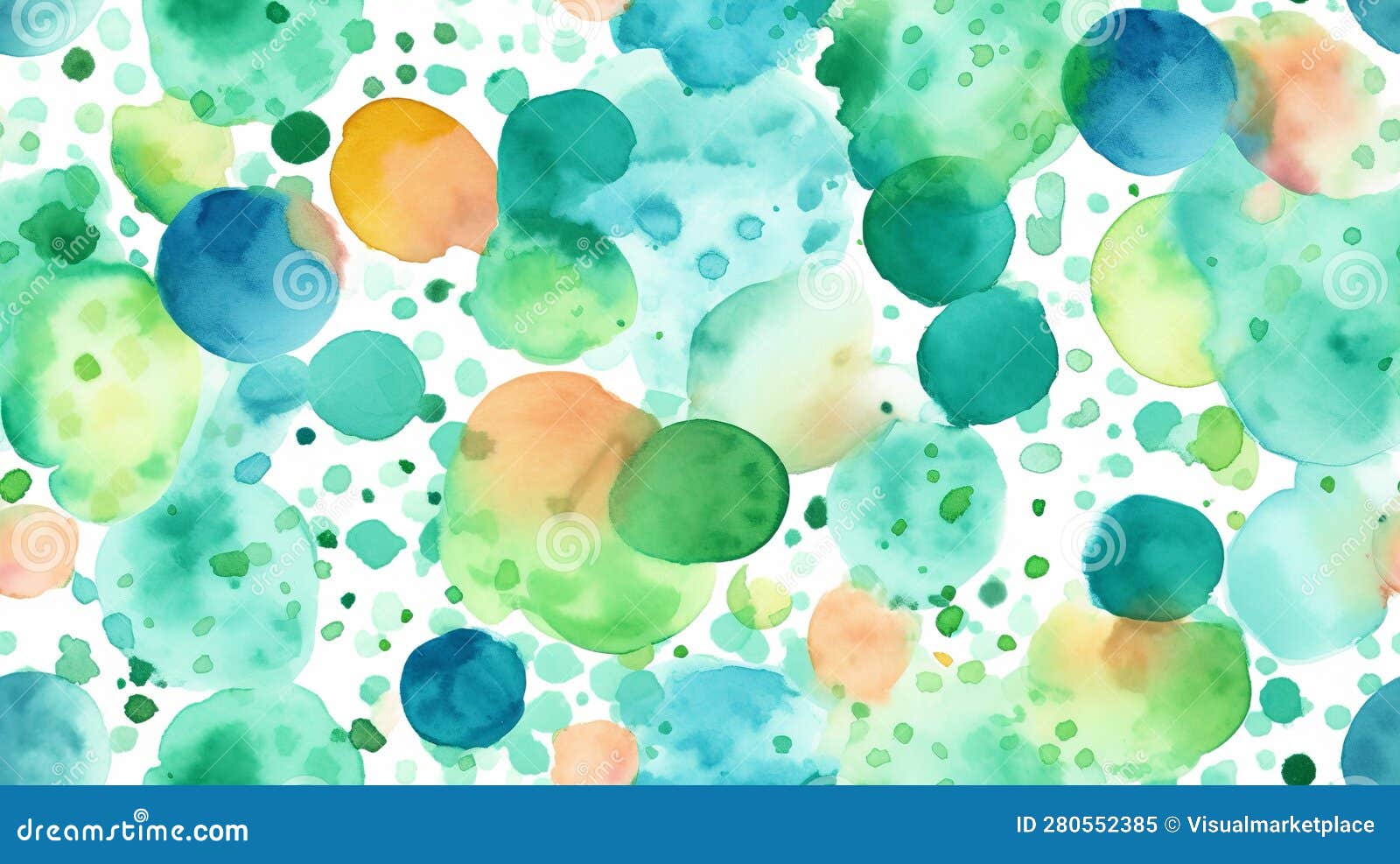 Abstract Watercolor Circular Blobs Pattern Stock Illustration ...