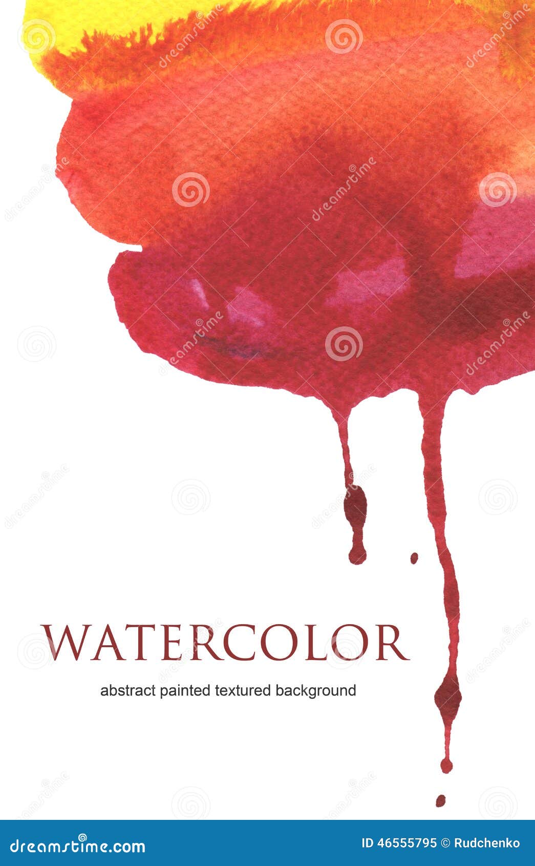 Abstract Watercolor Flow Down Hand Painted Background. Stock ...