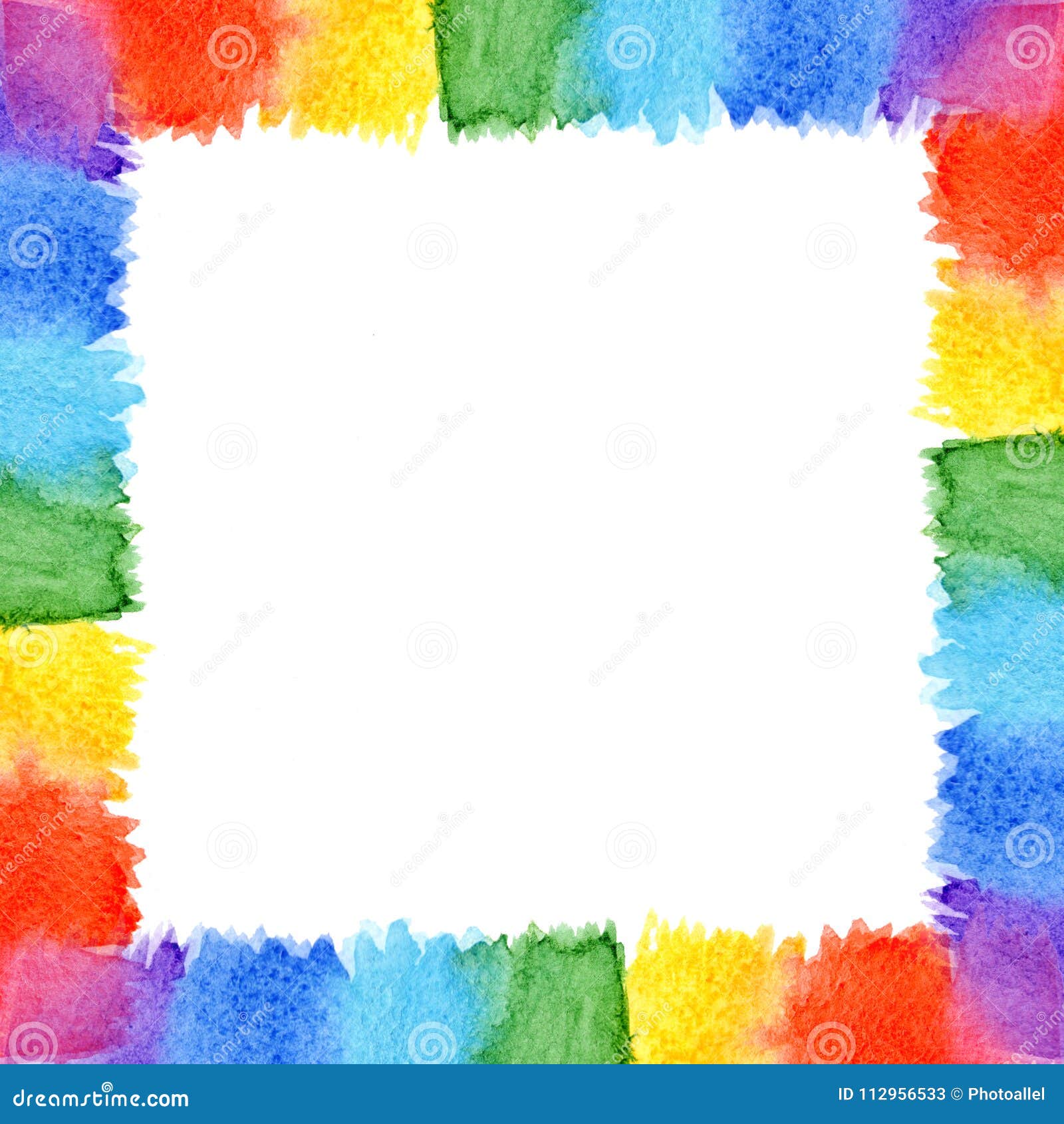 Abstract Watercolor Frame Rainbow Seven Colors Background Stock ...
