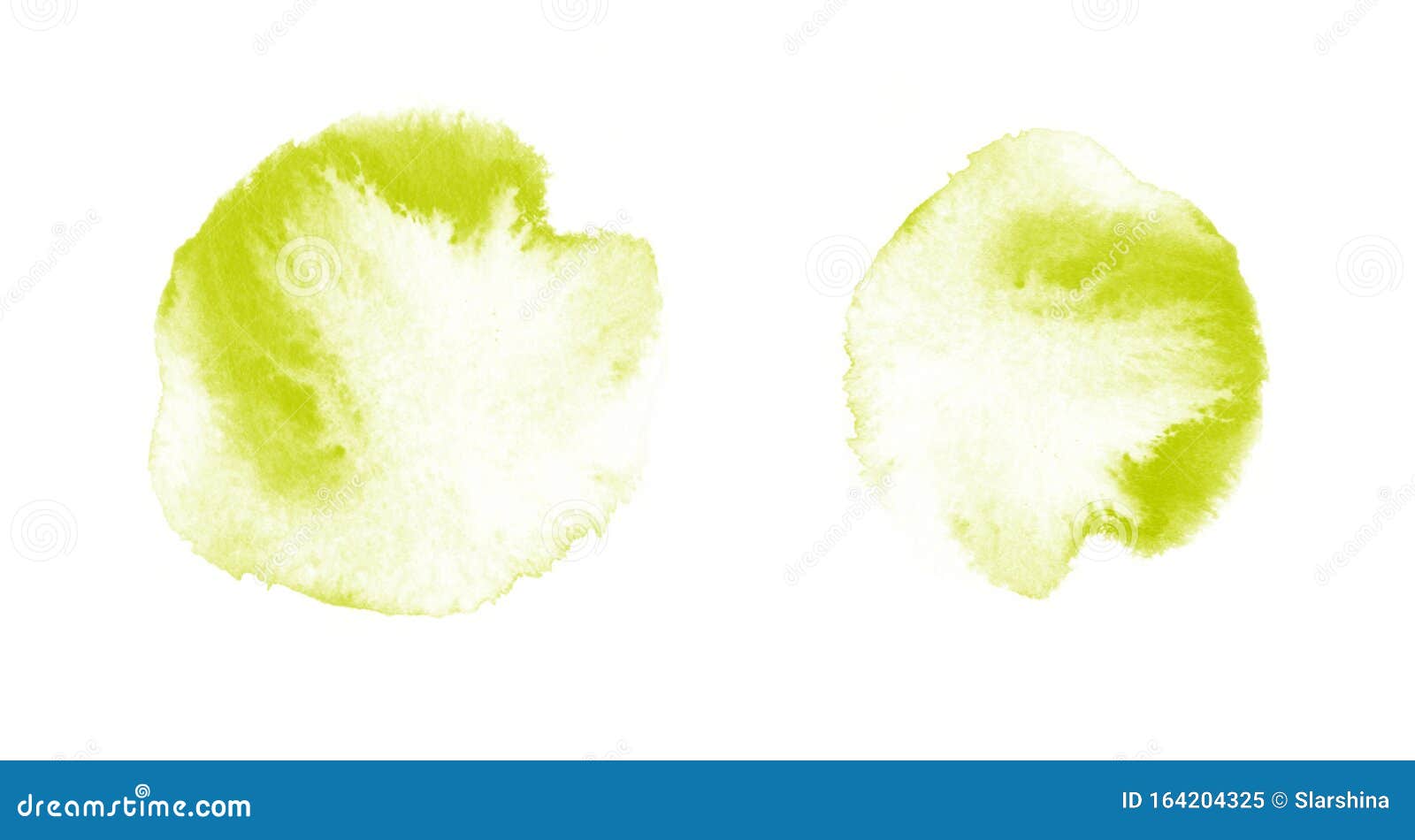 Abstract Watercolor Green Spots on White Background. Drawn Creative ...