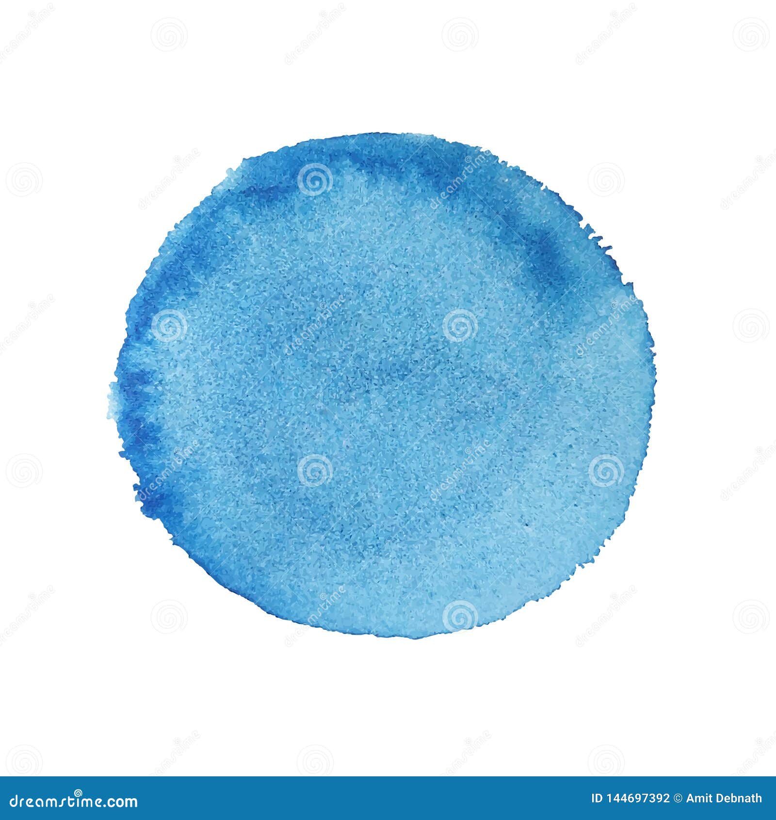 Abstract Watercolor Hand Paint Blue Round Background Stock Vector ...