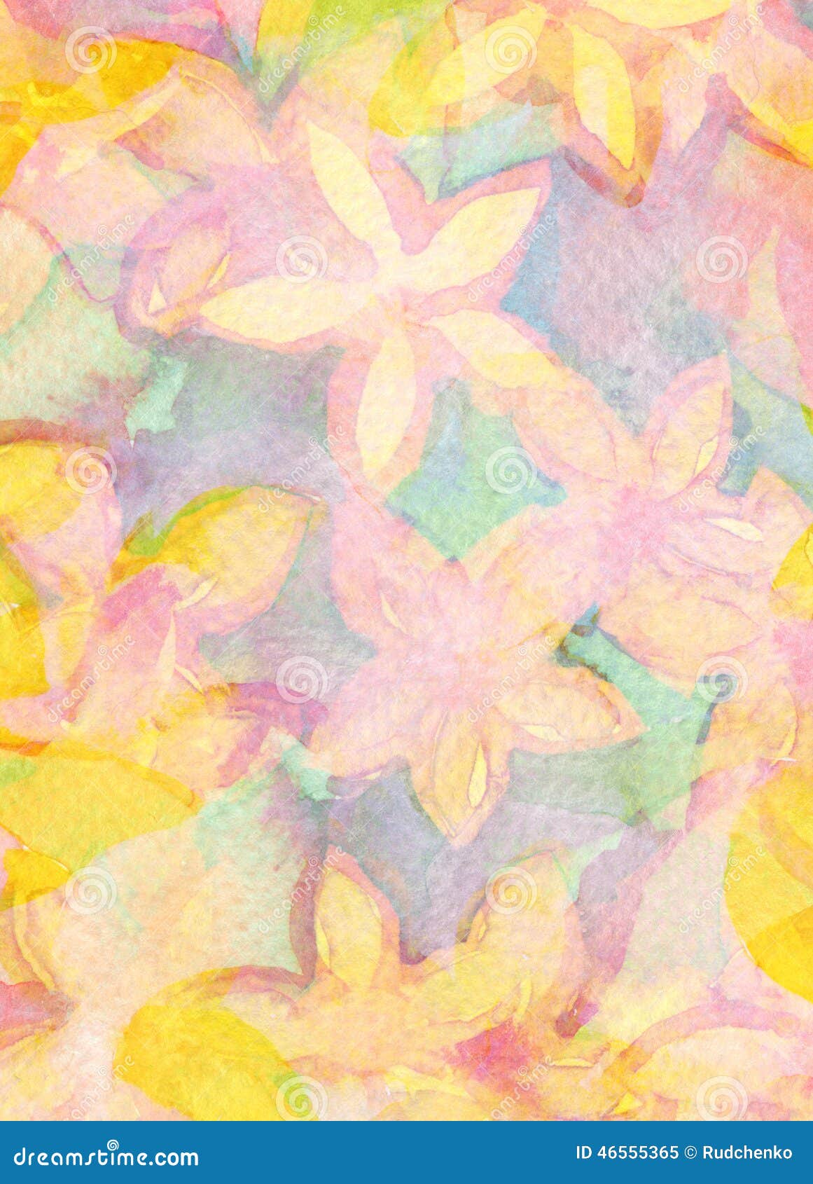 Abstract Watercolor Hand Painted Background. Flower Pattern Stock Image ...