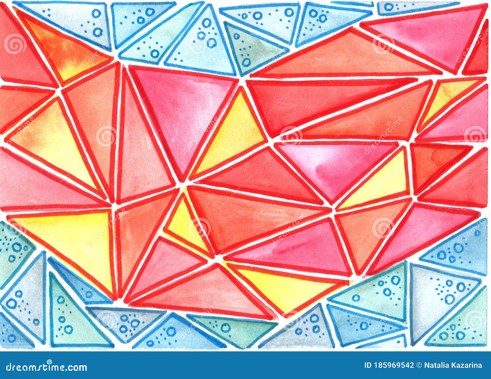 Abstract Watercolor Multicolor Background of Red, Yellow, Light Blue ...