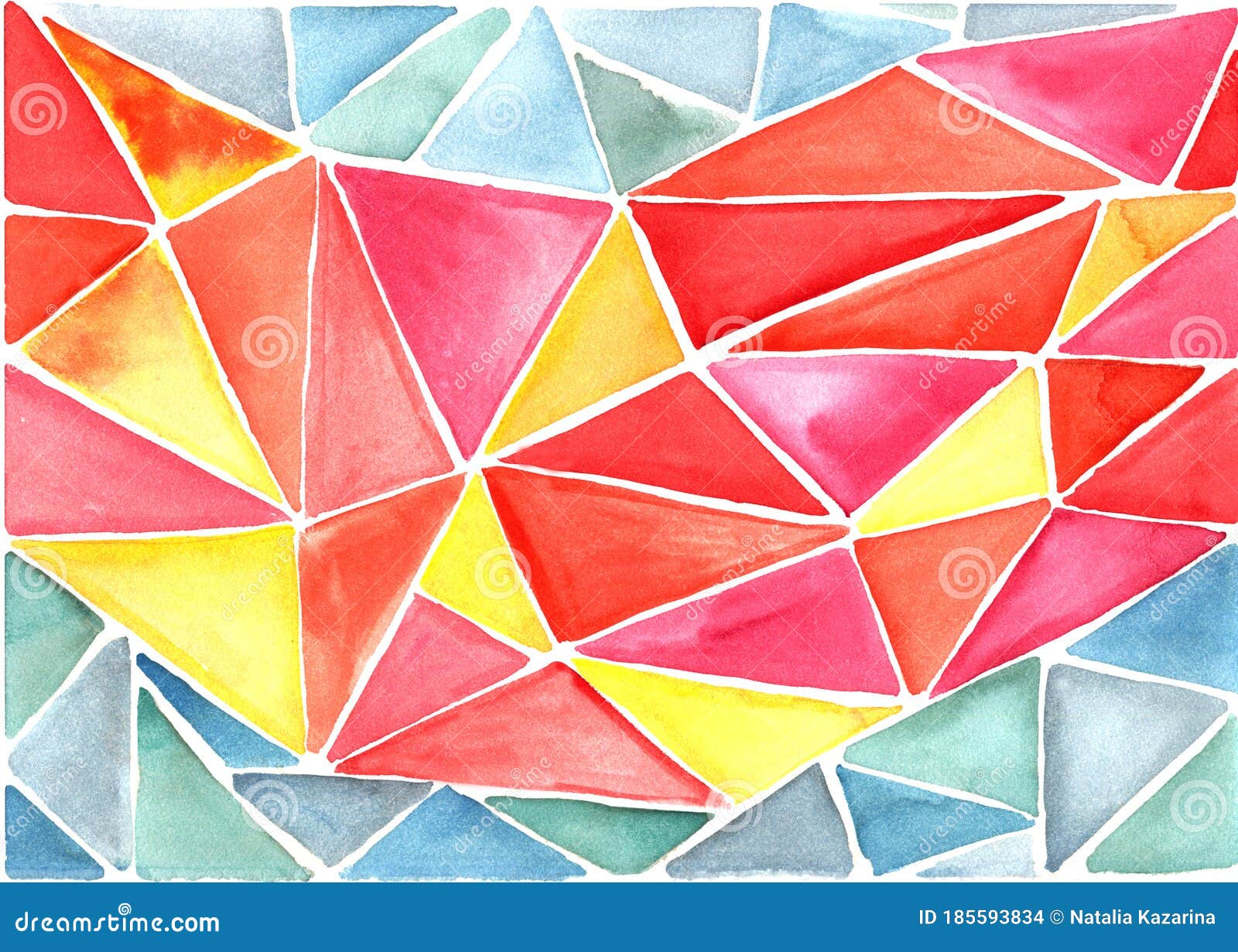 Abstract Watercolor Multicolor Background of Red, Yellow, Light Blue ...