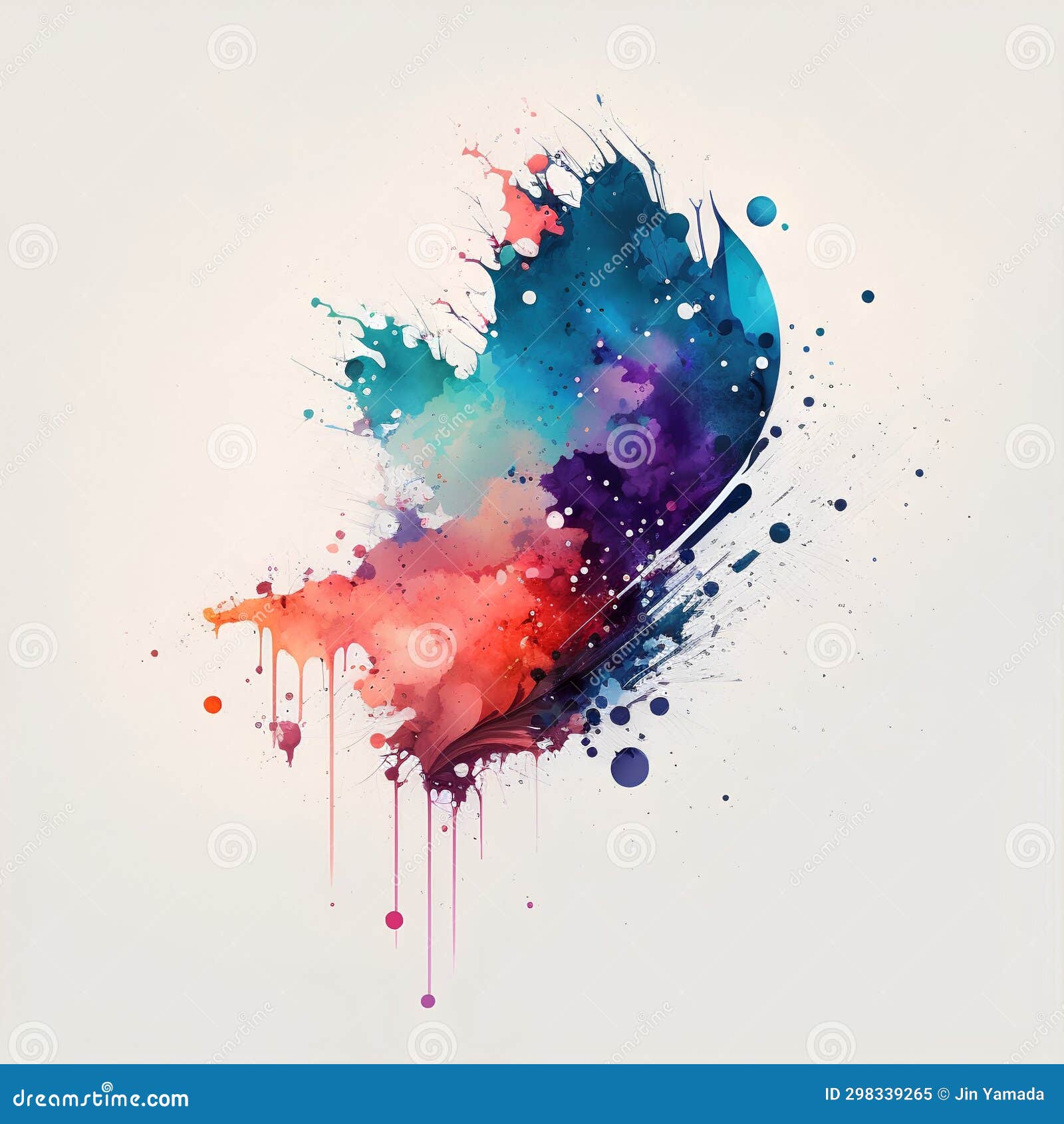 Abstract Watercolor Paint Splashes on White Background. Vector ...