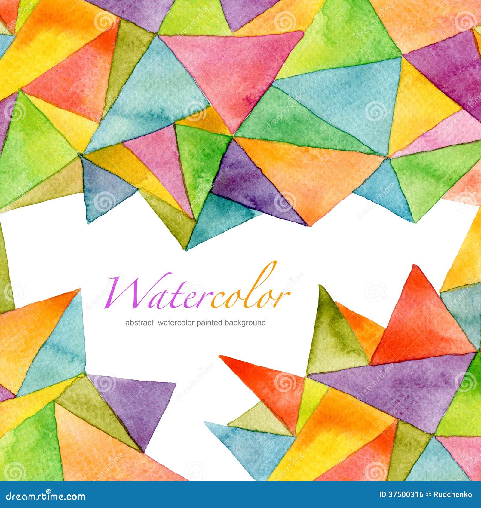Abstract Watercolor Painted Geometric Pattern Stock Photo - Image of ...