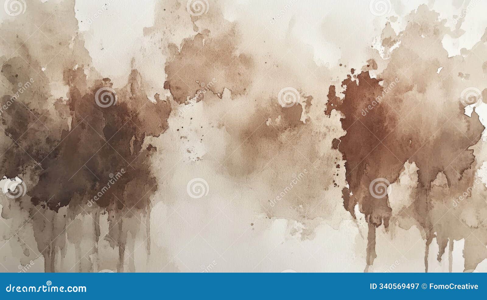 Abstract Watercolor Painting with Brown Splashes Stock Illustration ...