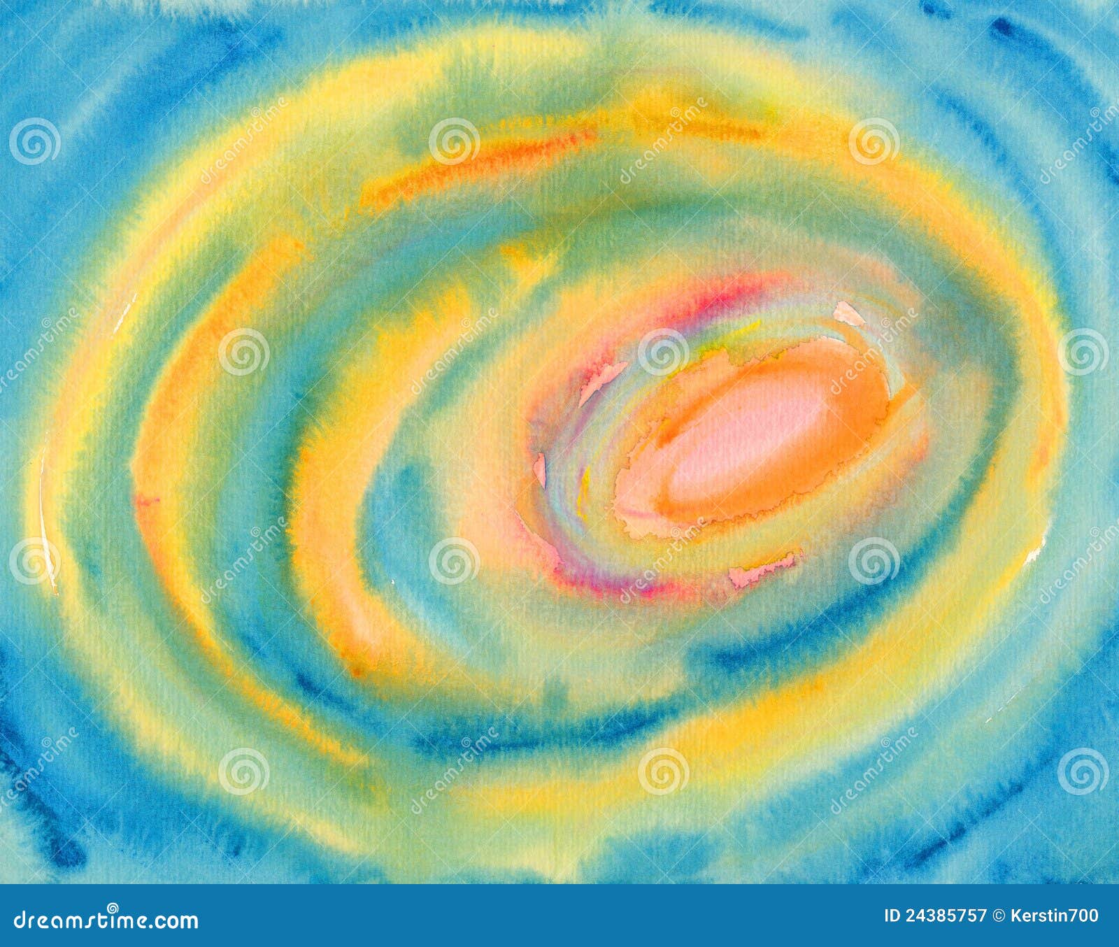 Abstract Watercolor Painting - Colourful Circles Stock Illustration ...