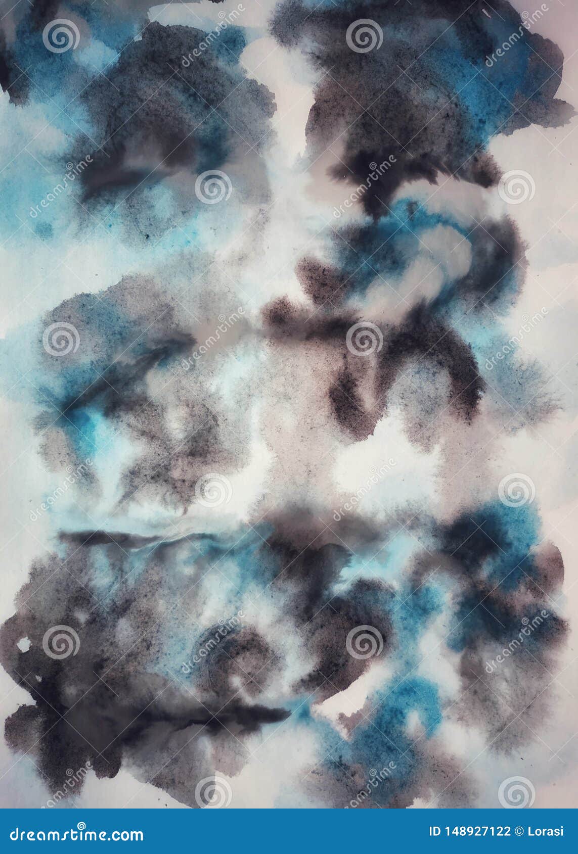 Abstract Watercolor Painting Pattern Stock Photo - Image of blue, color ...