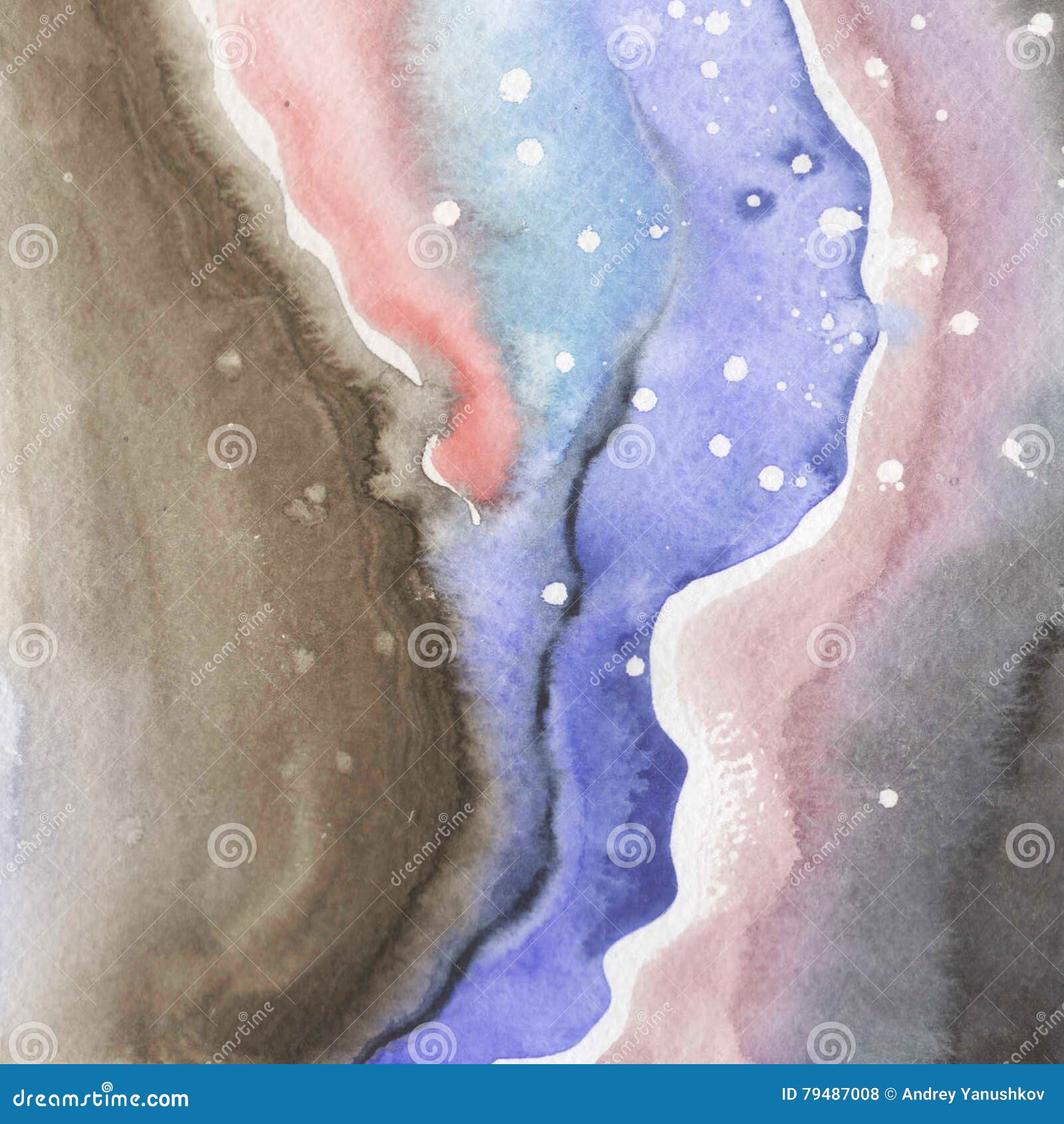 Abstract Watercolor Paper Splash Shapes Isolated Drawing. Stock ...