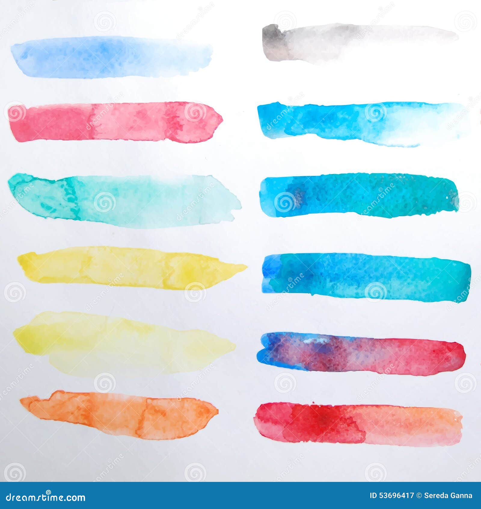 Abstract Watercolor Shapes Set for Background Stock Vector ...