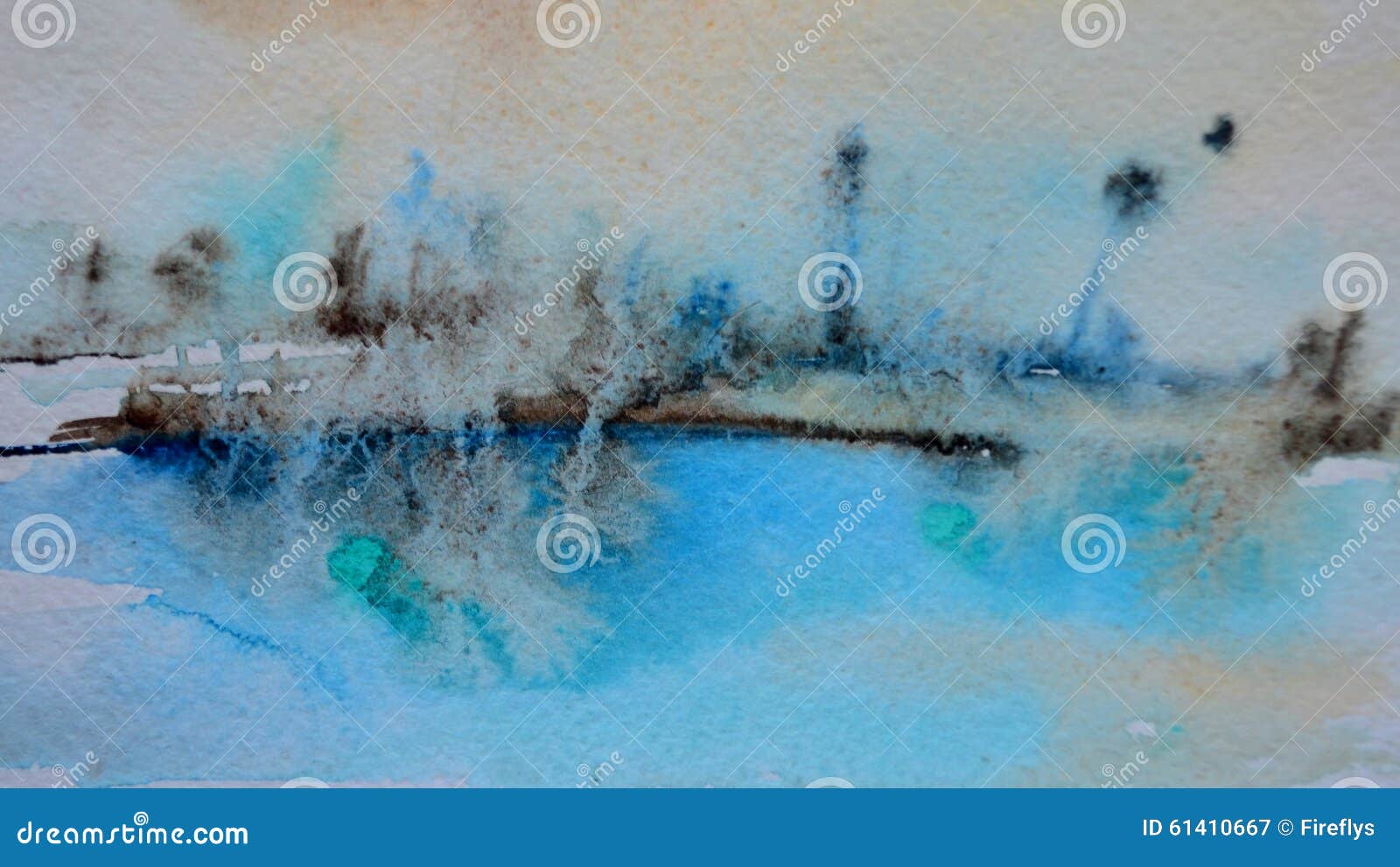 Abstract Watercolor Sketch. Stock Illustration - Illustration of lake ...