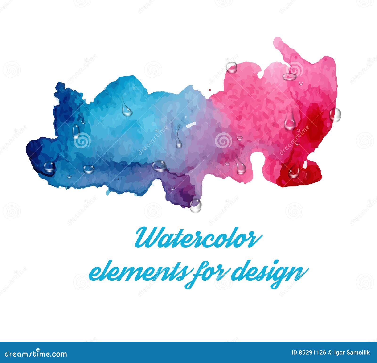 Abstract Watercolor Splash. Watercolor Drop Stock Vector - Illustration ...